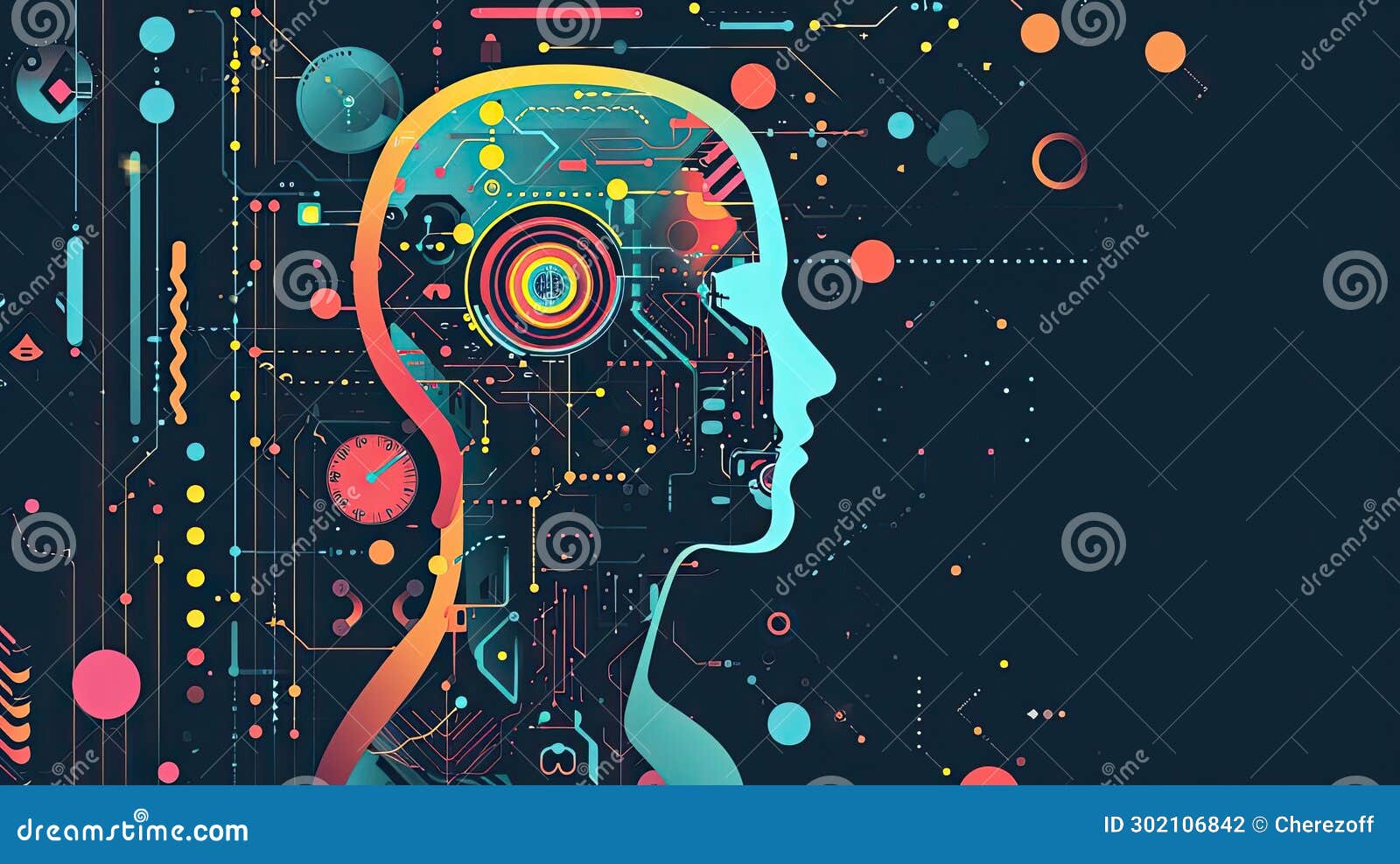 Illustration of Artificial Intelligence and Humans Stock Illustration ...