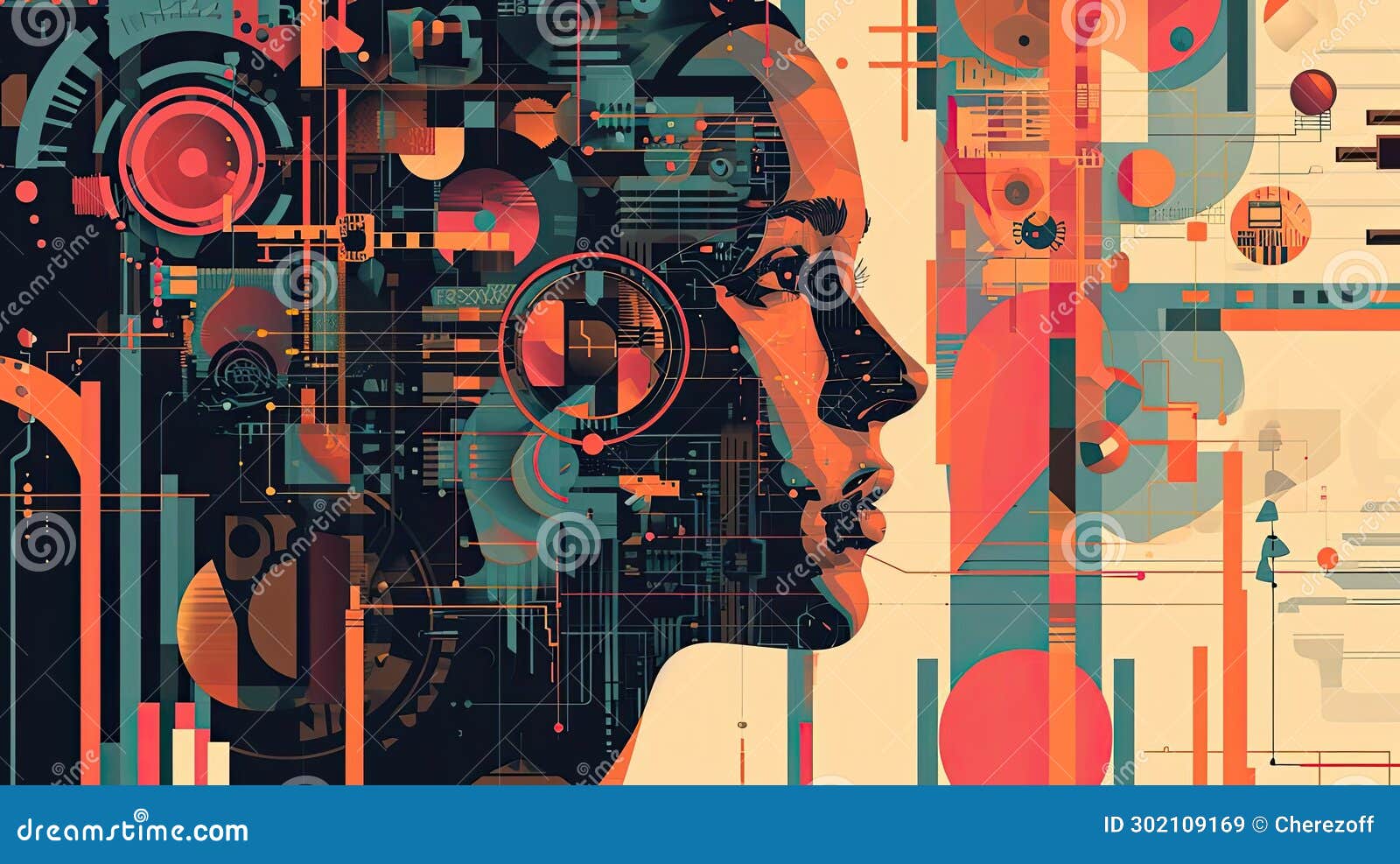 Illustration of Artificial Intelligence and Humans Stock Illustration ...