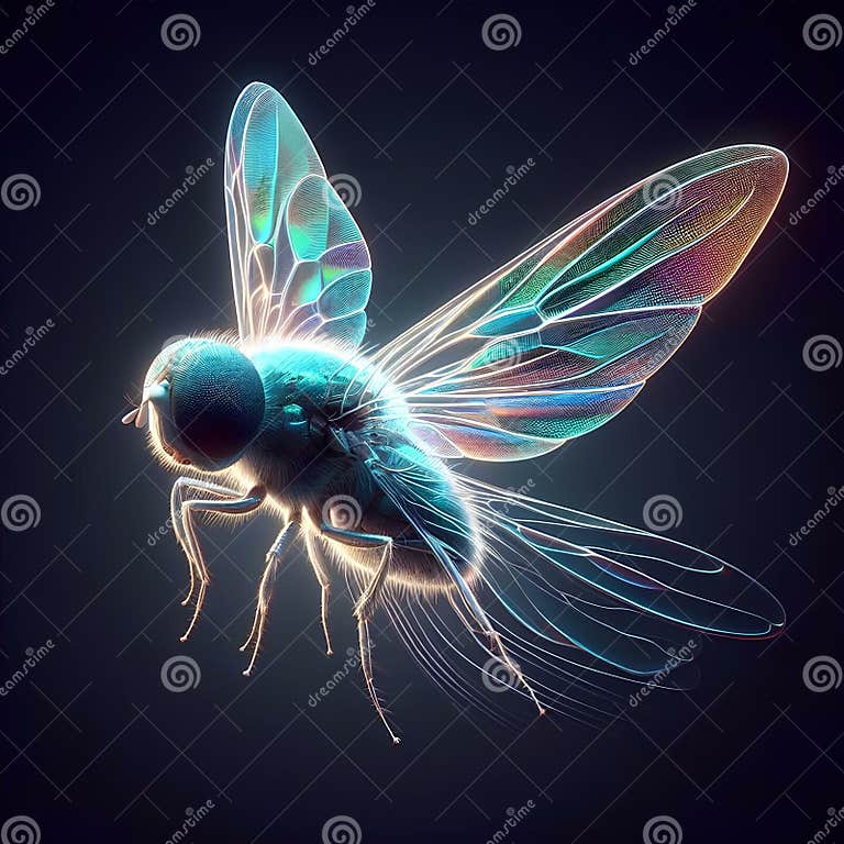 Illustration with Artistic Details of a Fly Stock Image - Image of ...