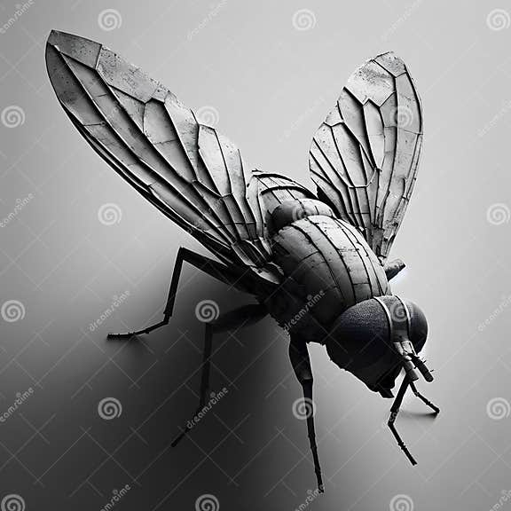 Illustration with Artistic Details of a Fly Stock Image - Image of ...