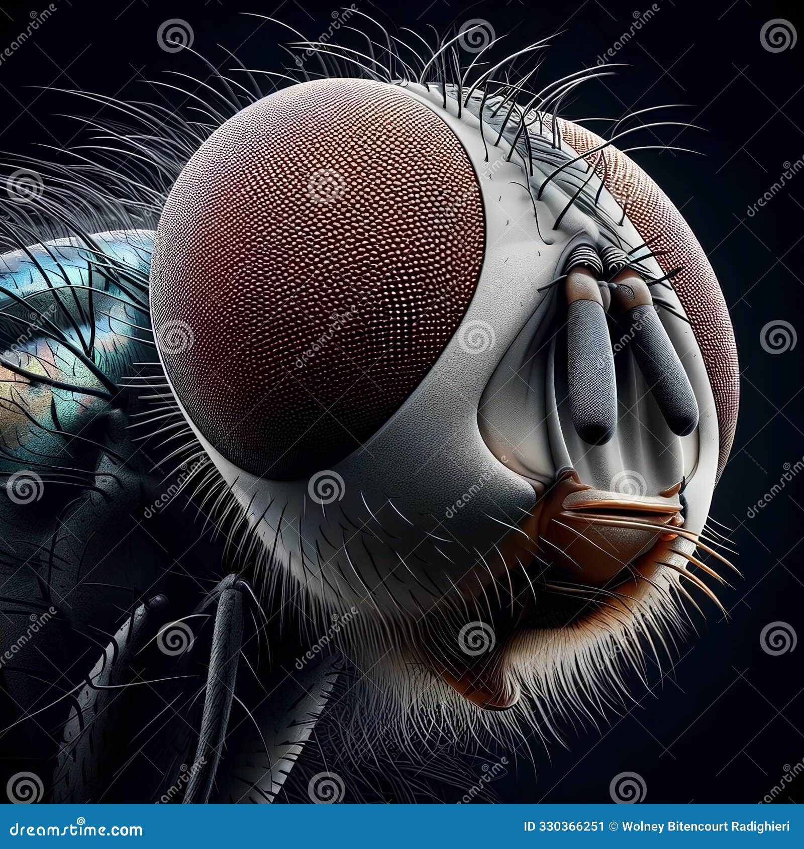 Illustration with Artistic Details of a Fly Stock Image - Image of ...