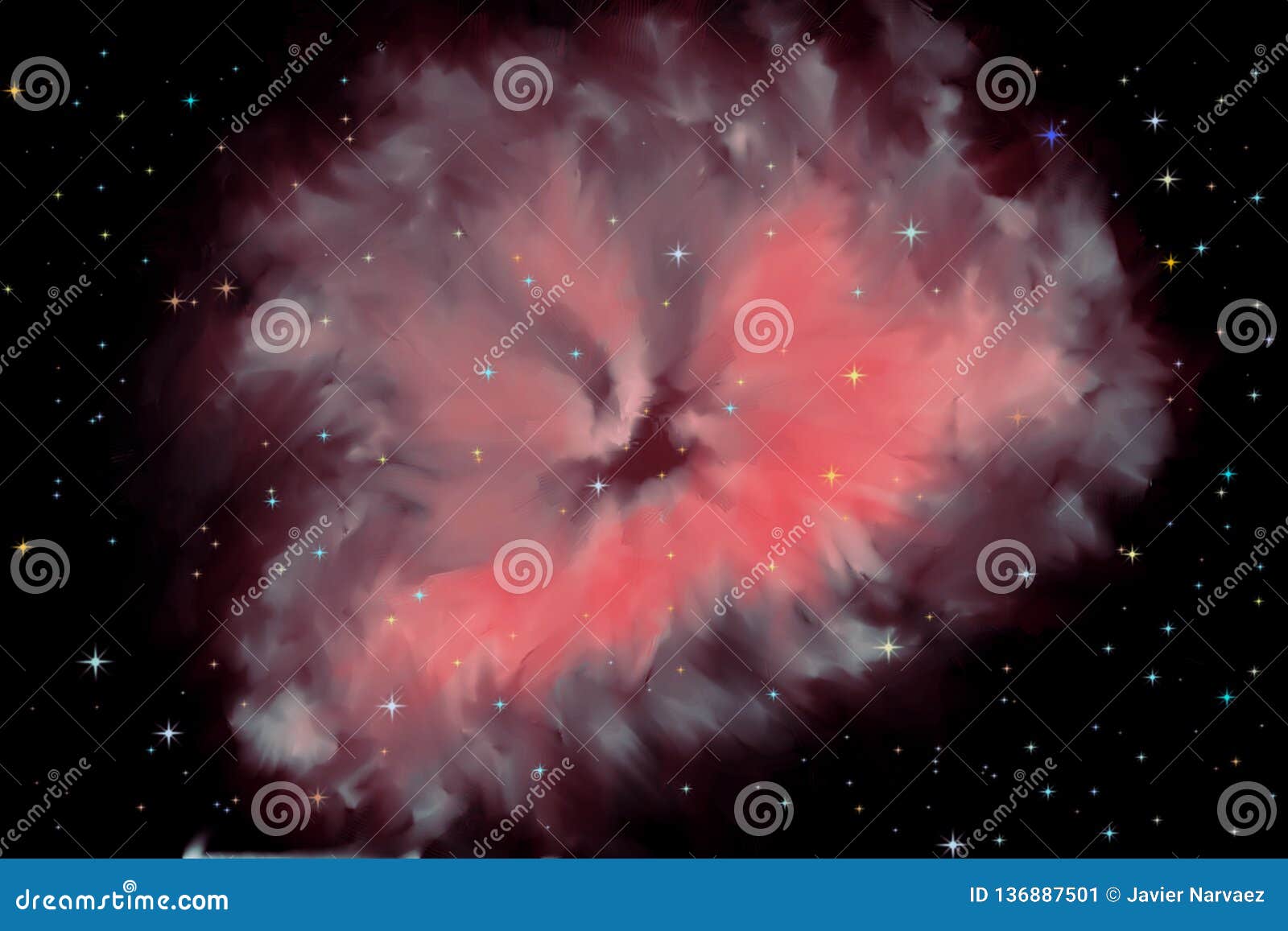 Artistic Drawing of a Nebula Product of the Explosion of a Star Stock ...