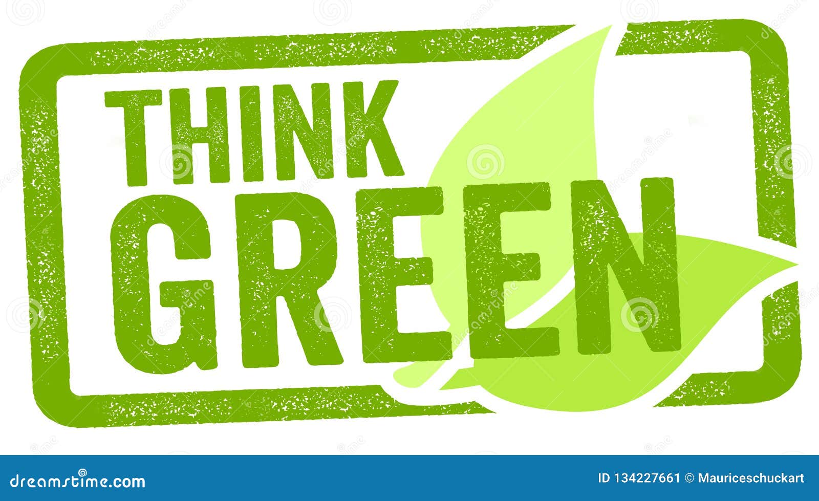 Illustration As a Stamp with Think Green Stock Illustration ...