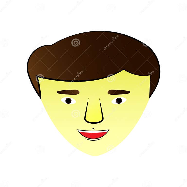 Illustration with an Asian Guy Face. Icon. Vector Graphics, Stock ...