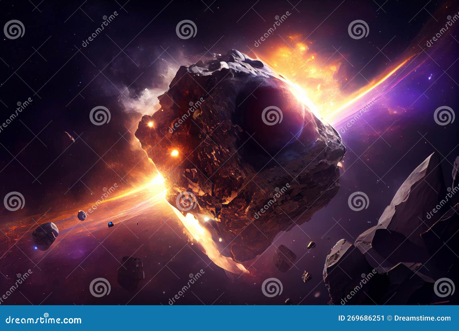 Illustration of an Asteroid Stock Illustration - Illustration of system ...