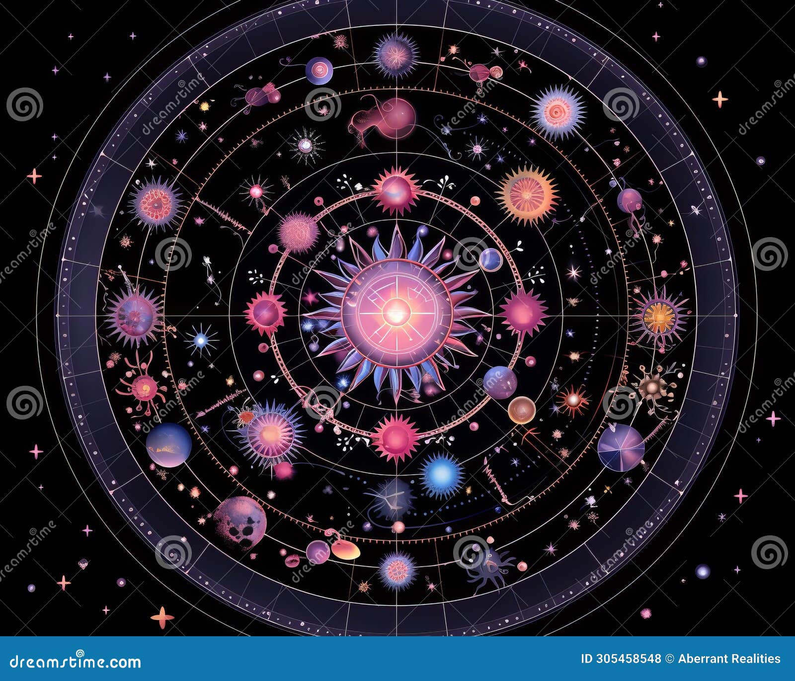 An Illustration of the Astrological Chart Stock Illustration ...