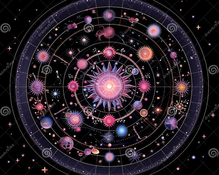 An Illustration of the Astrological Chart Stock Illustration ...