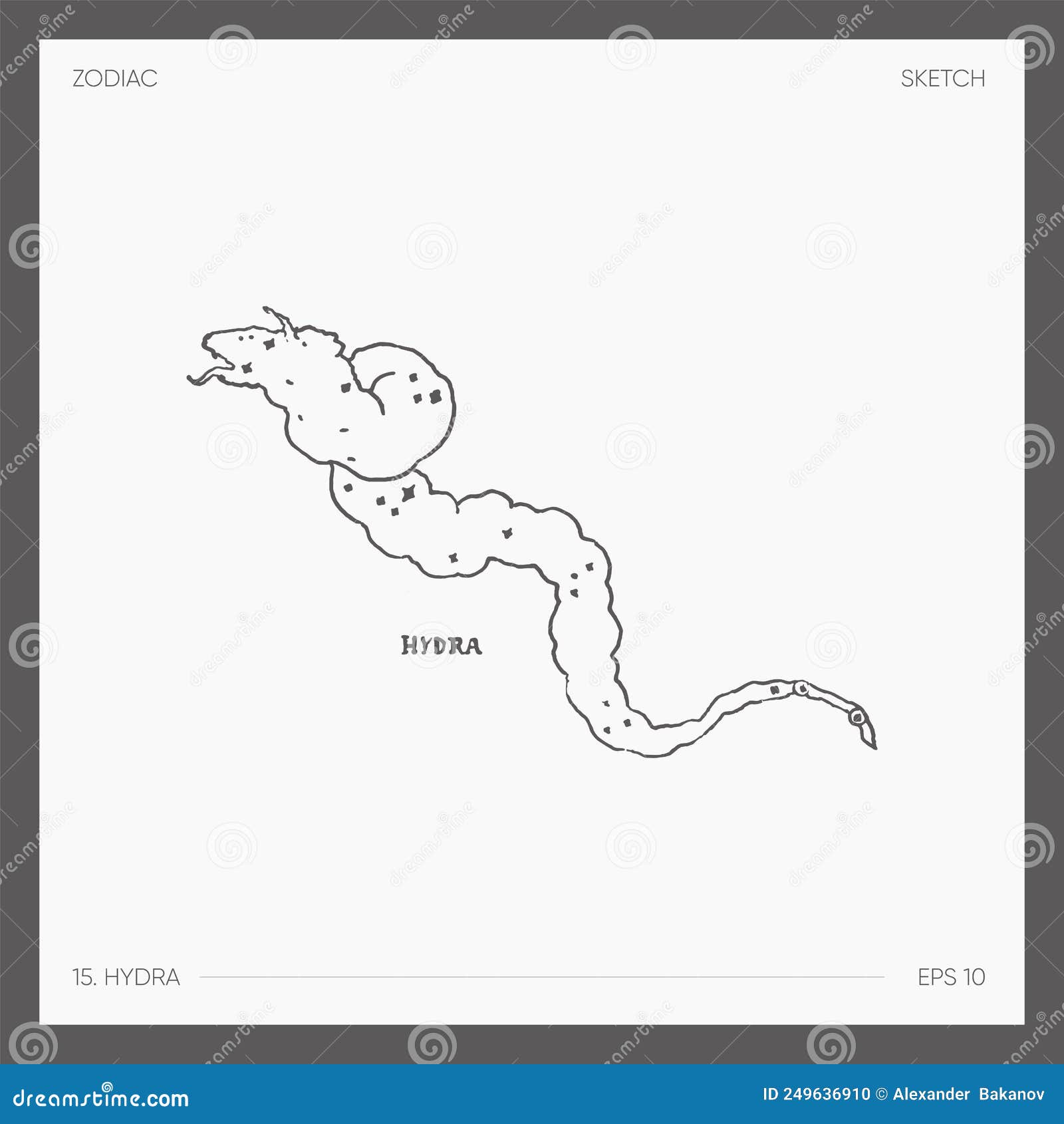 Illustration of Astrological Zodiac Hydra Stock Vector - Illustration ...