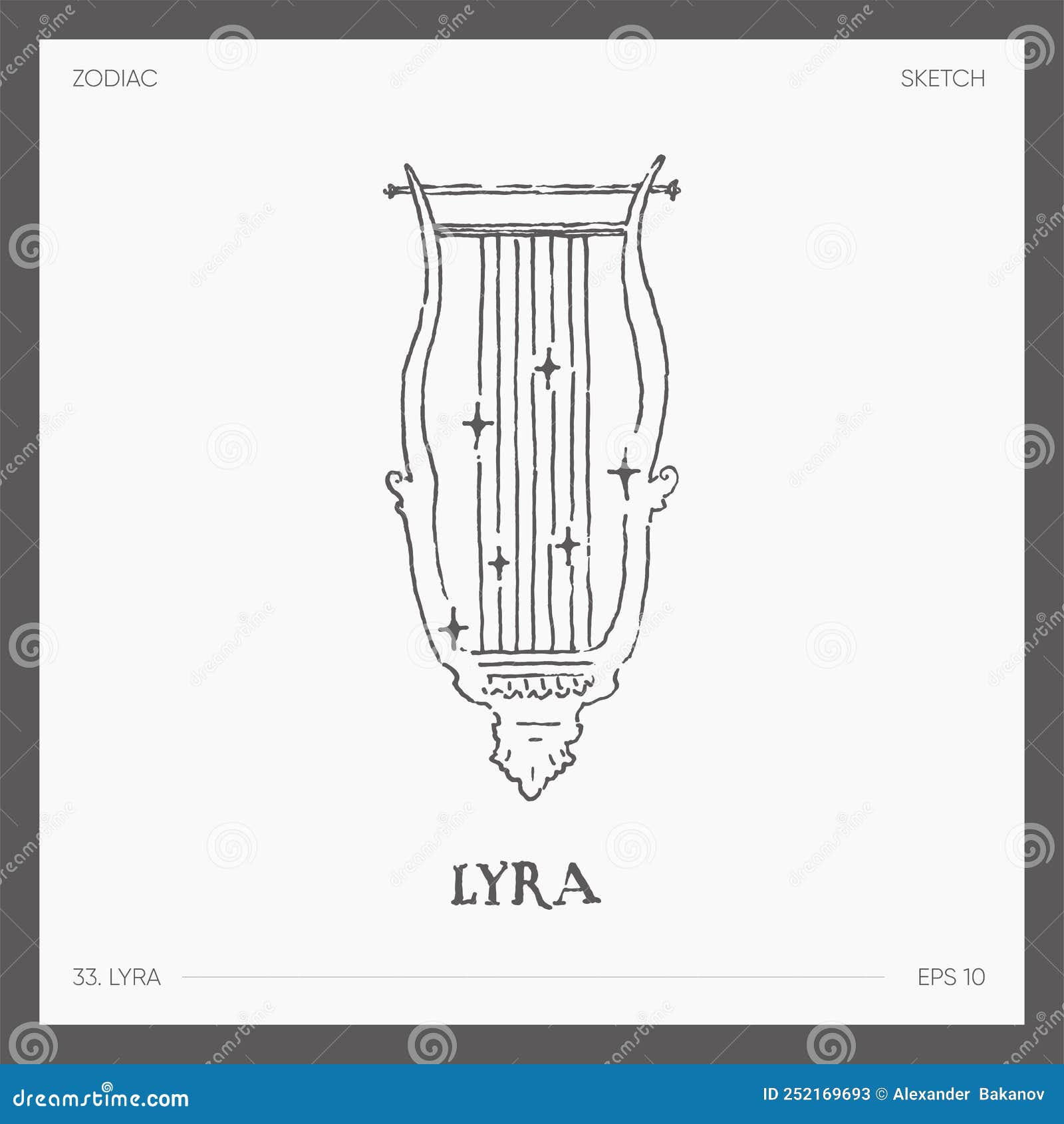 Illustration of Astrological Zodiac Lyra Stock Vector - Illustration of ...