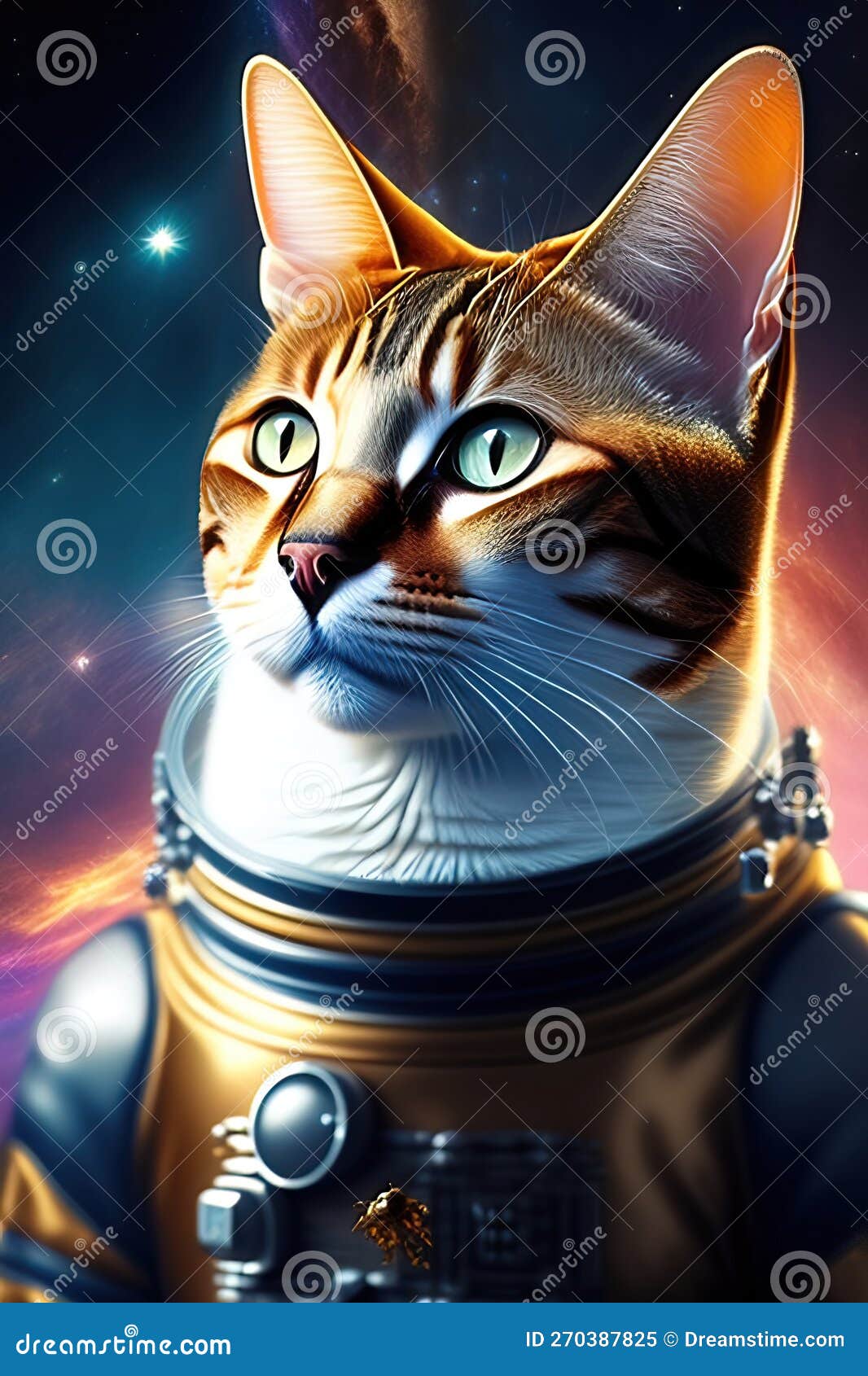 Illustration of an Astronaut Cat in a Spacesuit Surrounded by Space and ...