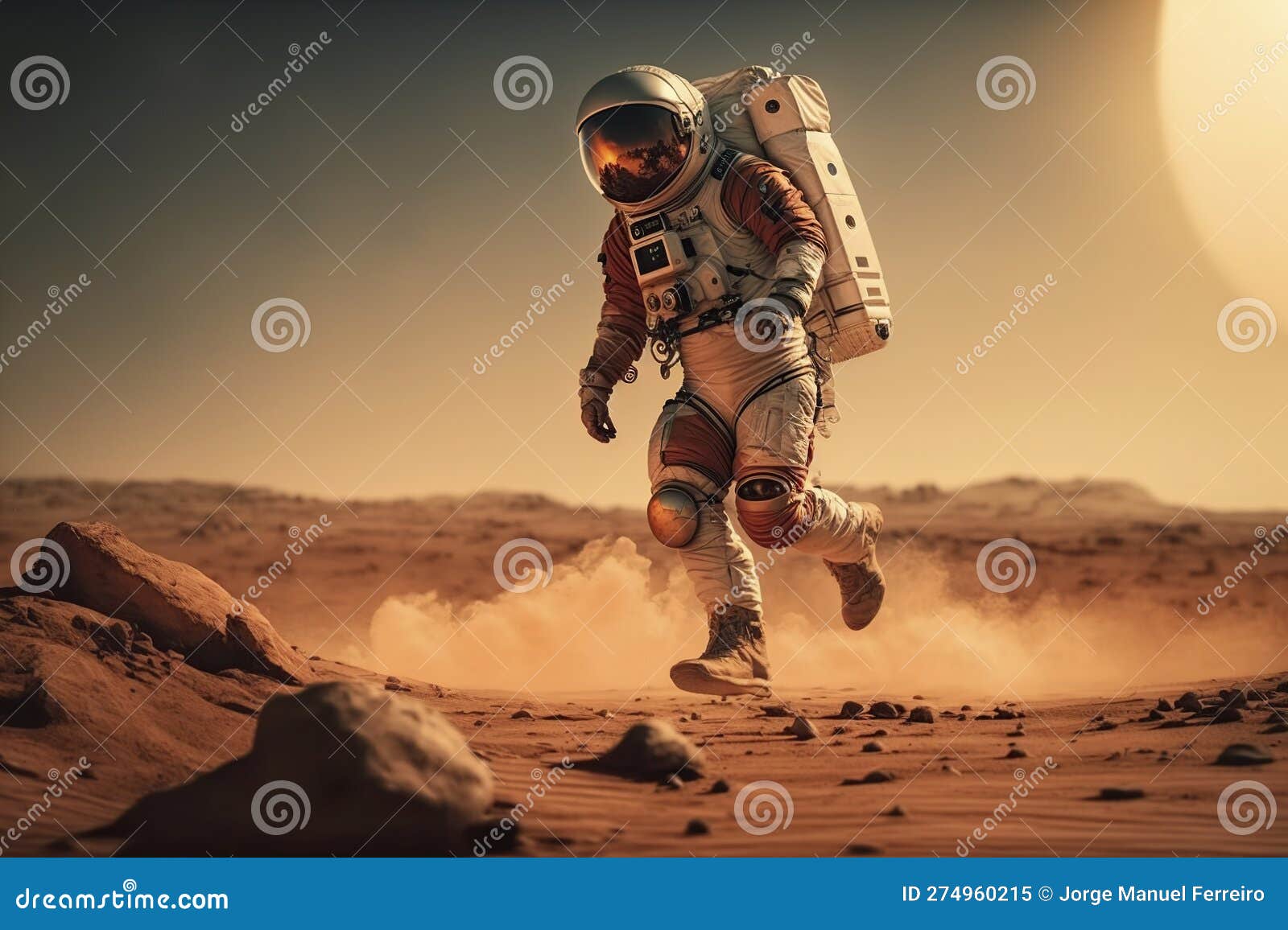 Illustration, of Astronaut on the Ground of the Planet Tuesday, Ai ...