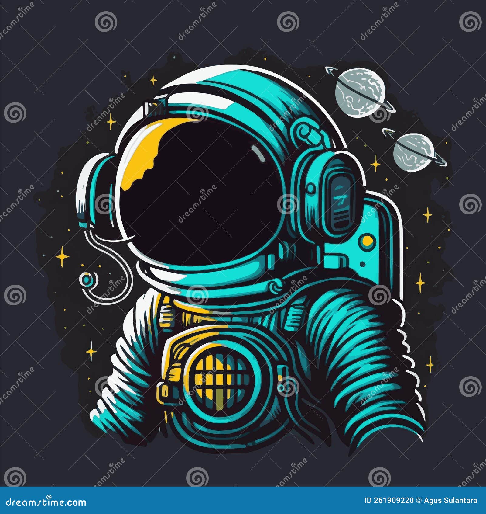 Illustration of an Astronaut into the Space for Logo or Mascot Stock ...