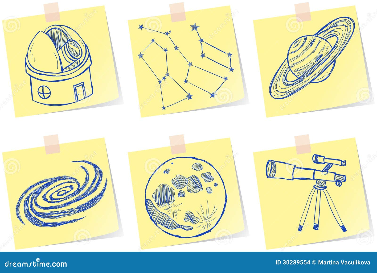 Astronomy and Observatory Sketches Stock Vector - Illustration of ...