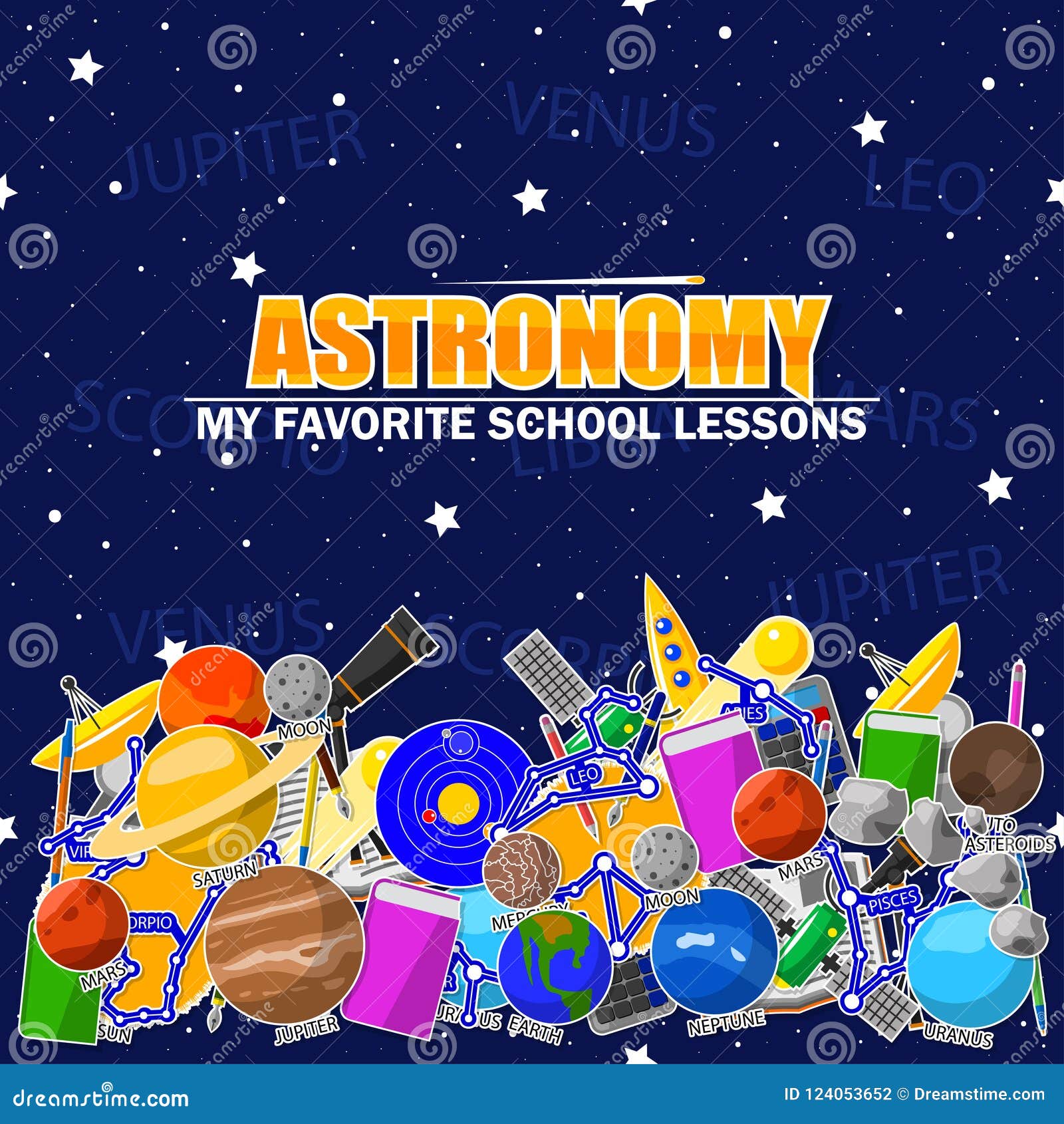 Illustration on the Astronomy School Theme. Stock Illustration ...