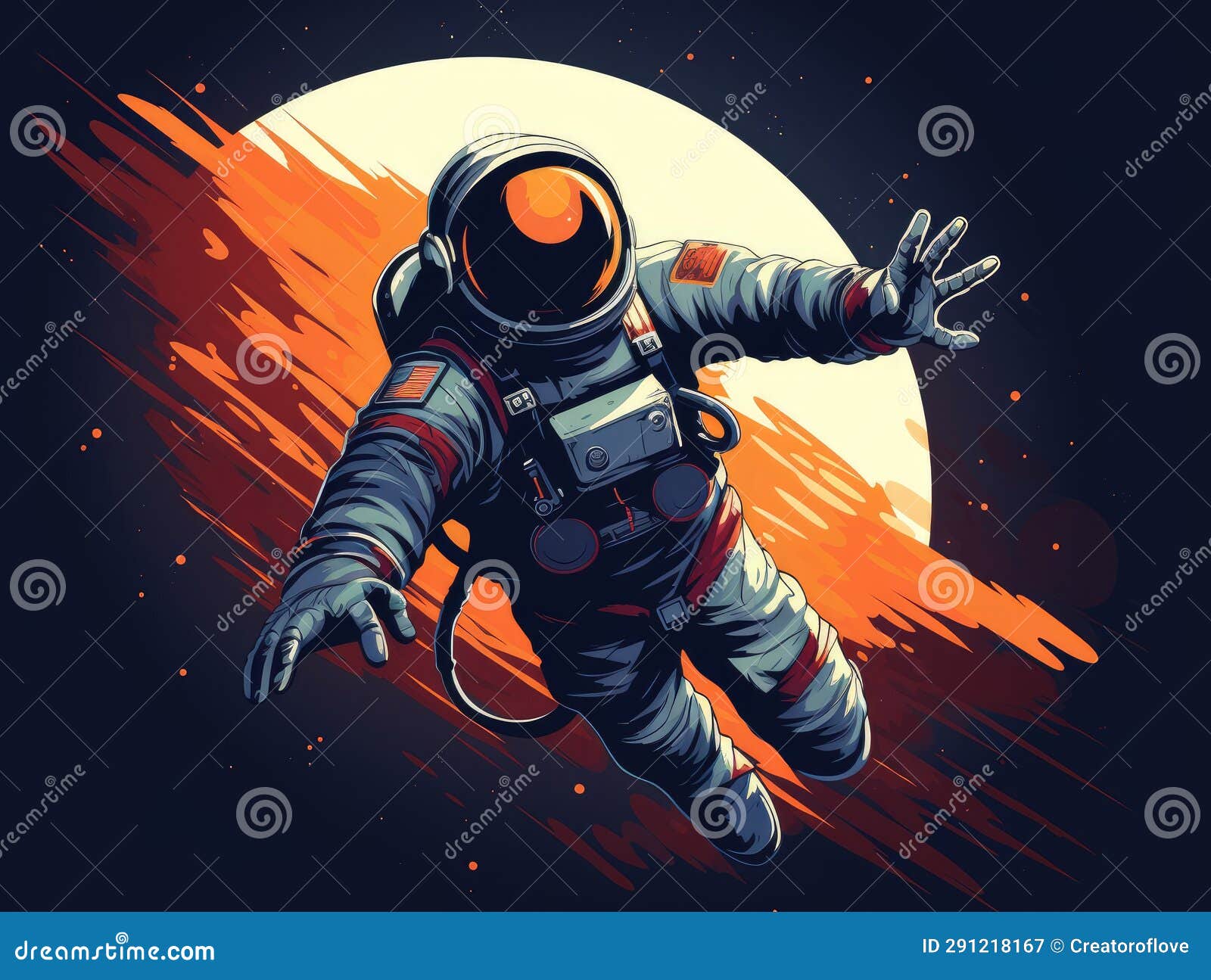 Illustration of a Astronout with Flat Colors Stock Illustration ...