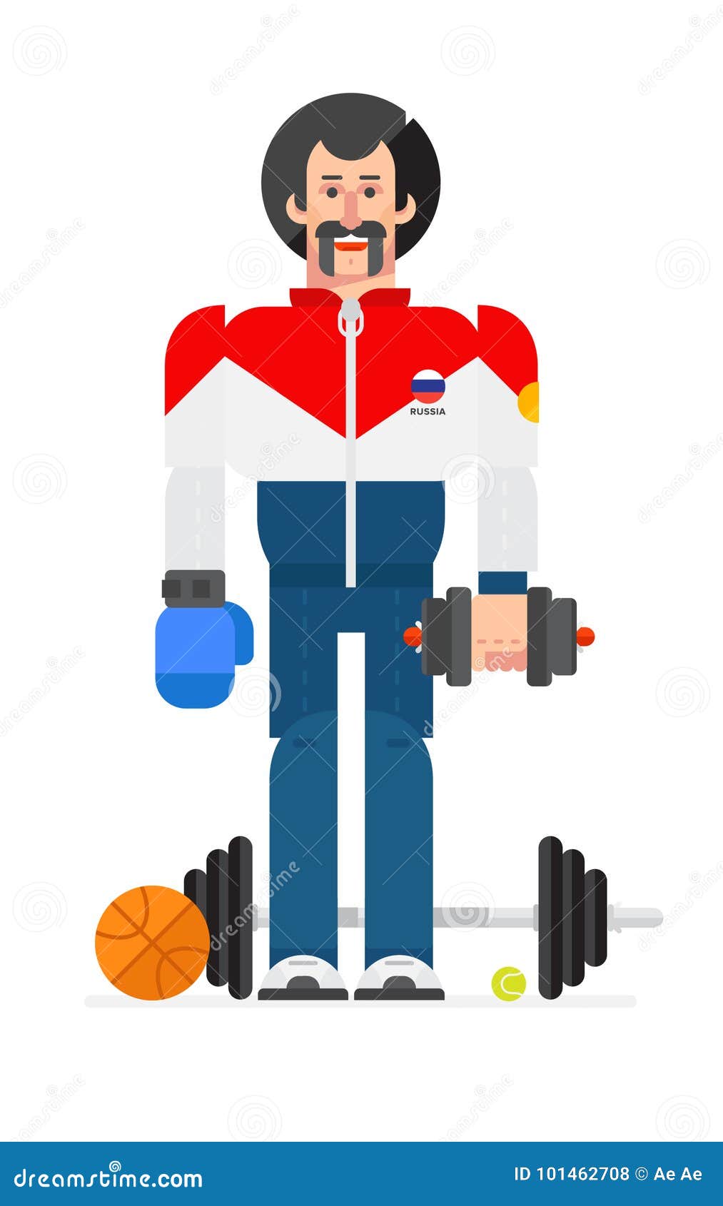 Illustration of the Athlete`s Character in an Animated Style. Stock ...