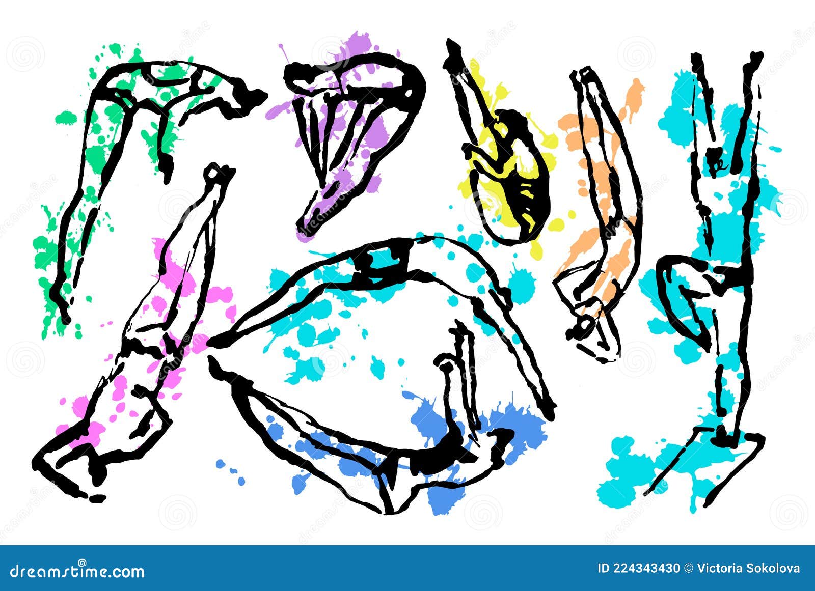 Acrobatic Diving Vector Illustration | CartoonDealer.com #13623122