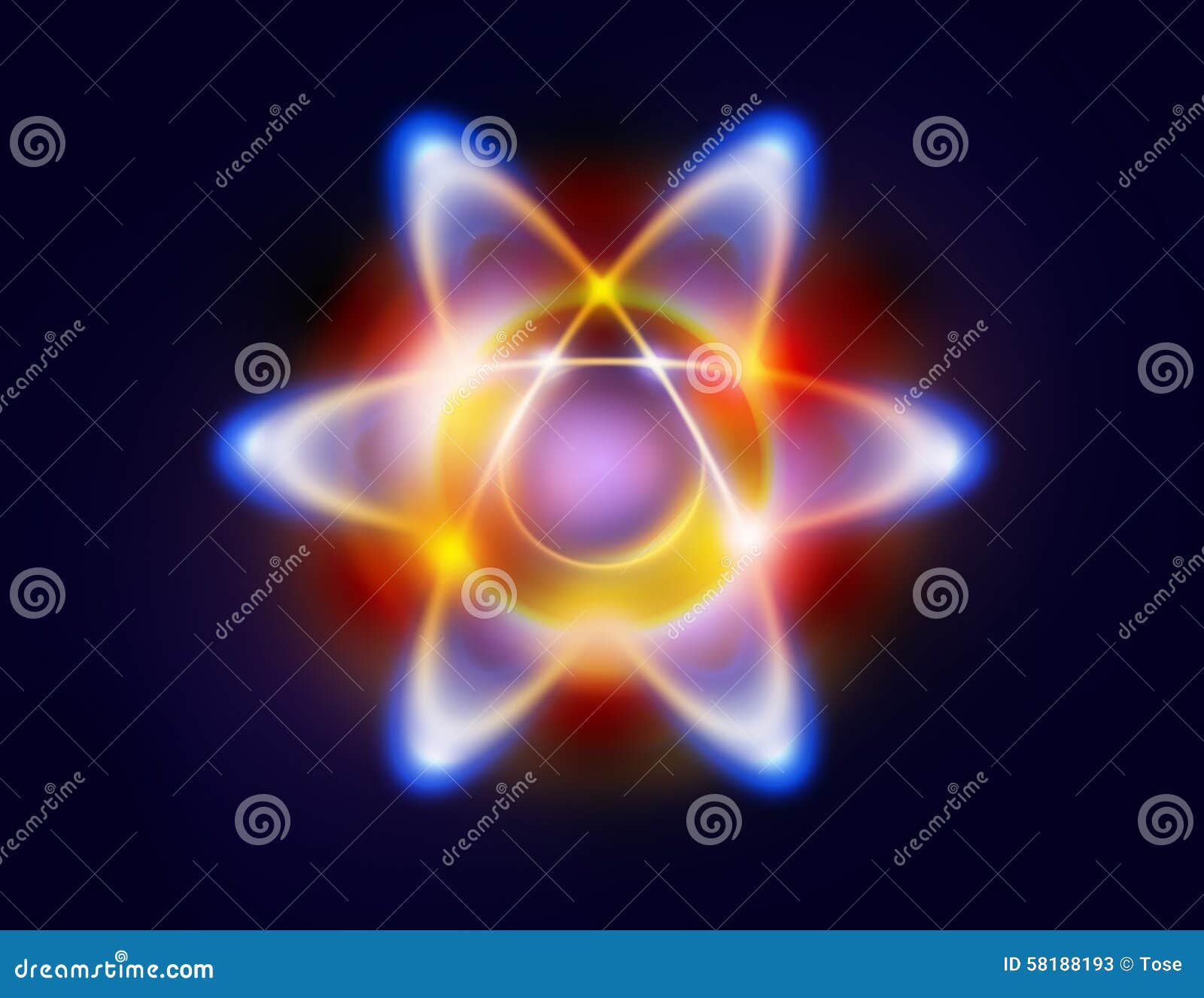 Illustration of an Atom and Orbiting Electrons Stock Illustration ...