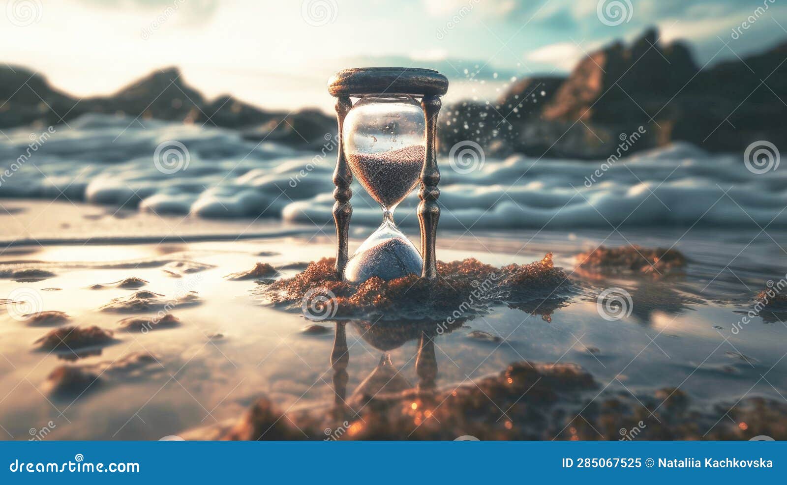 Atomic Explosion in a Hourglass Stock Illustration - Illustration of ...