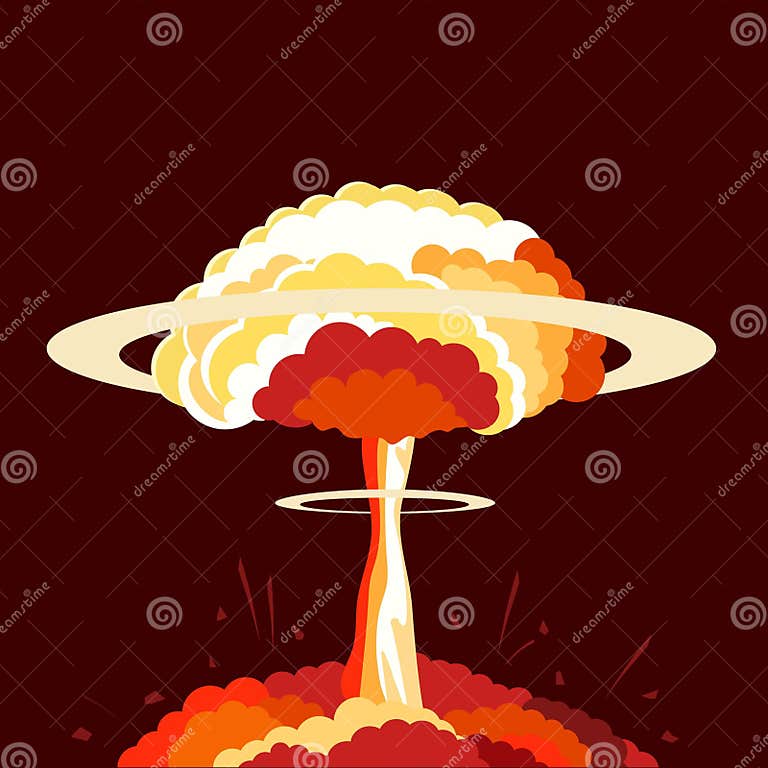 Vector Illustration of an Atomic Explosion. Explosion. Stock Vector ...