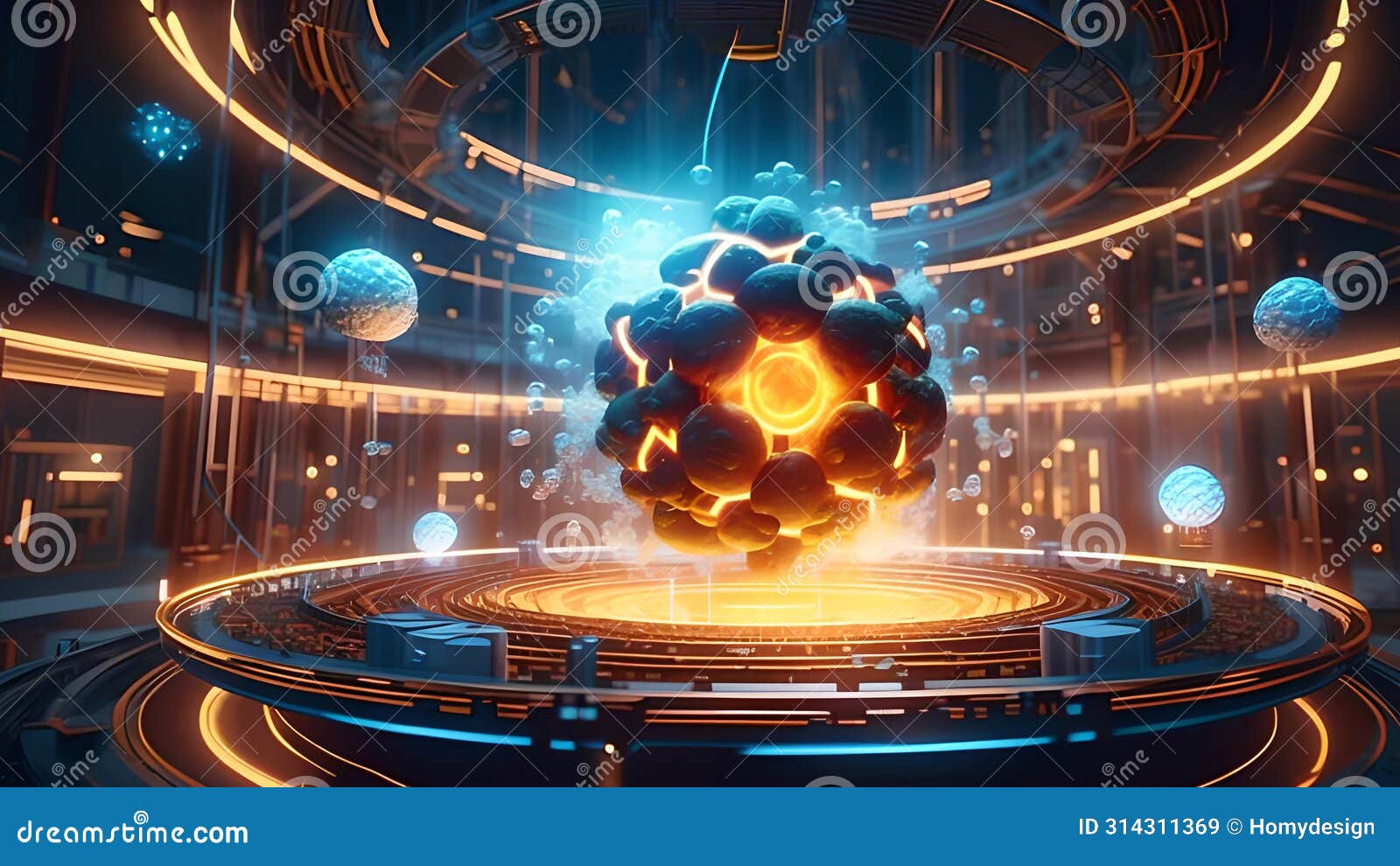 Representation of the Nuclear Fusion Process. Generative Ai Stock ...