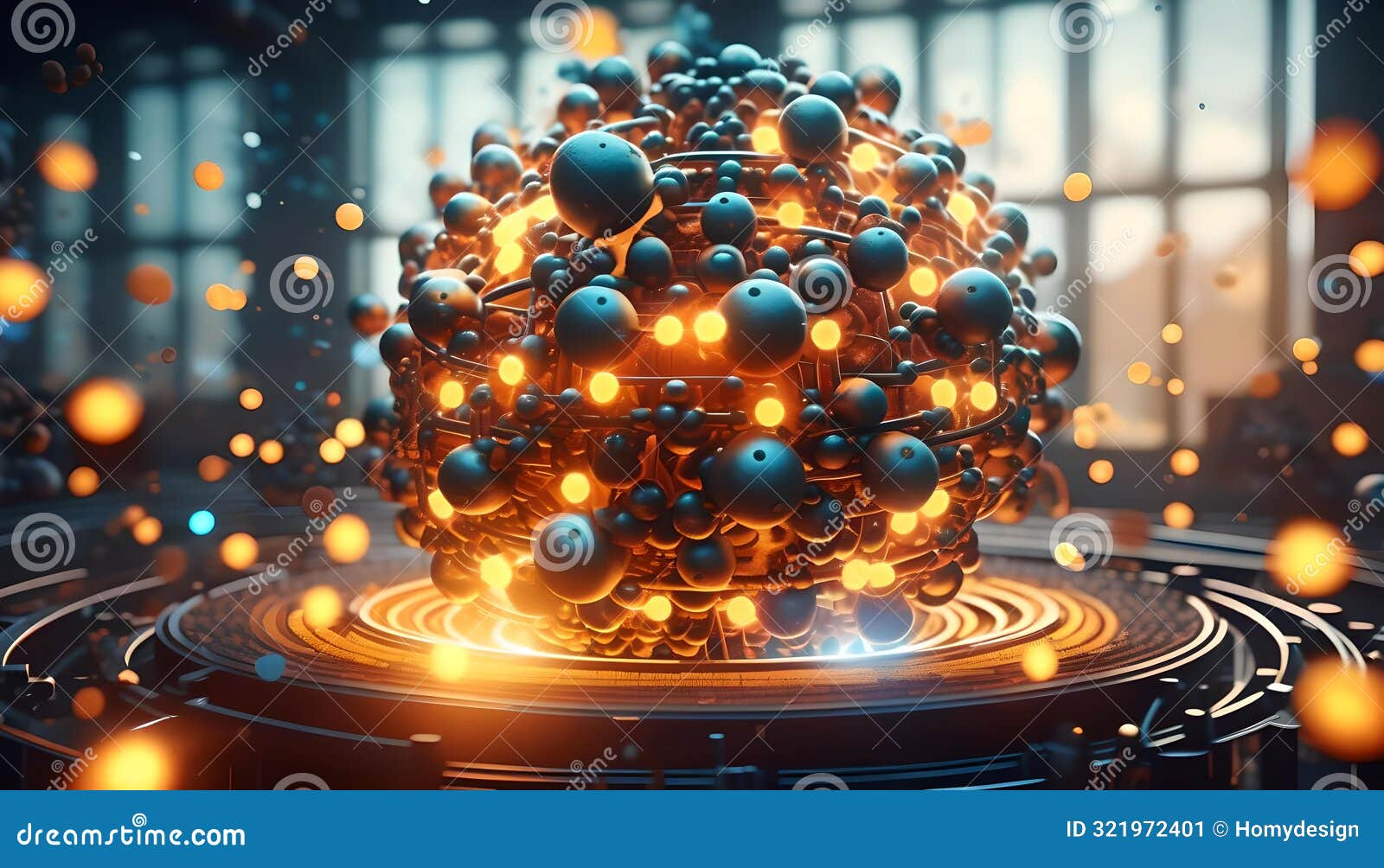 Illustration of Atomic Level Representation of the Nuclear Fusion ...