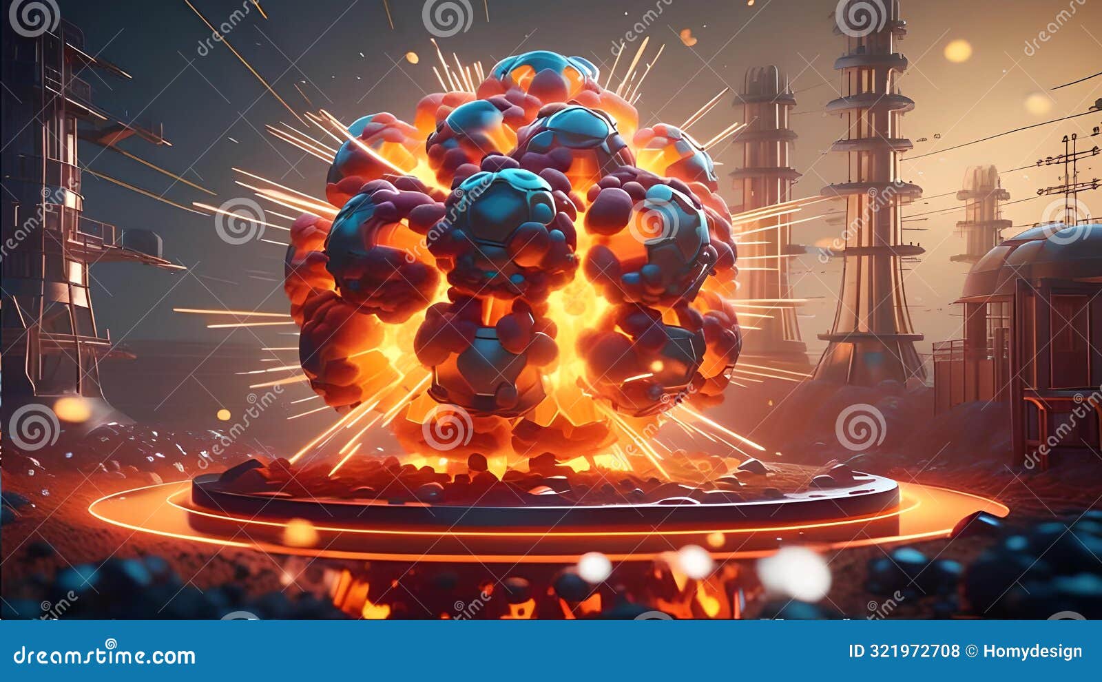 Illustration of Atomic Level Representation of the Nuclear Fusion ...