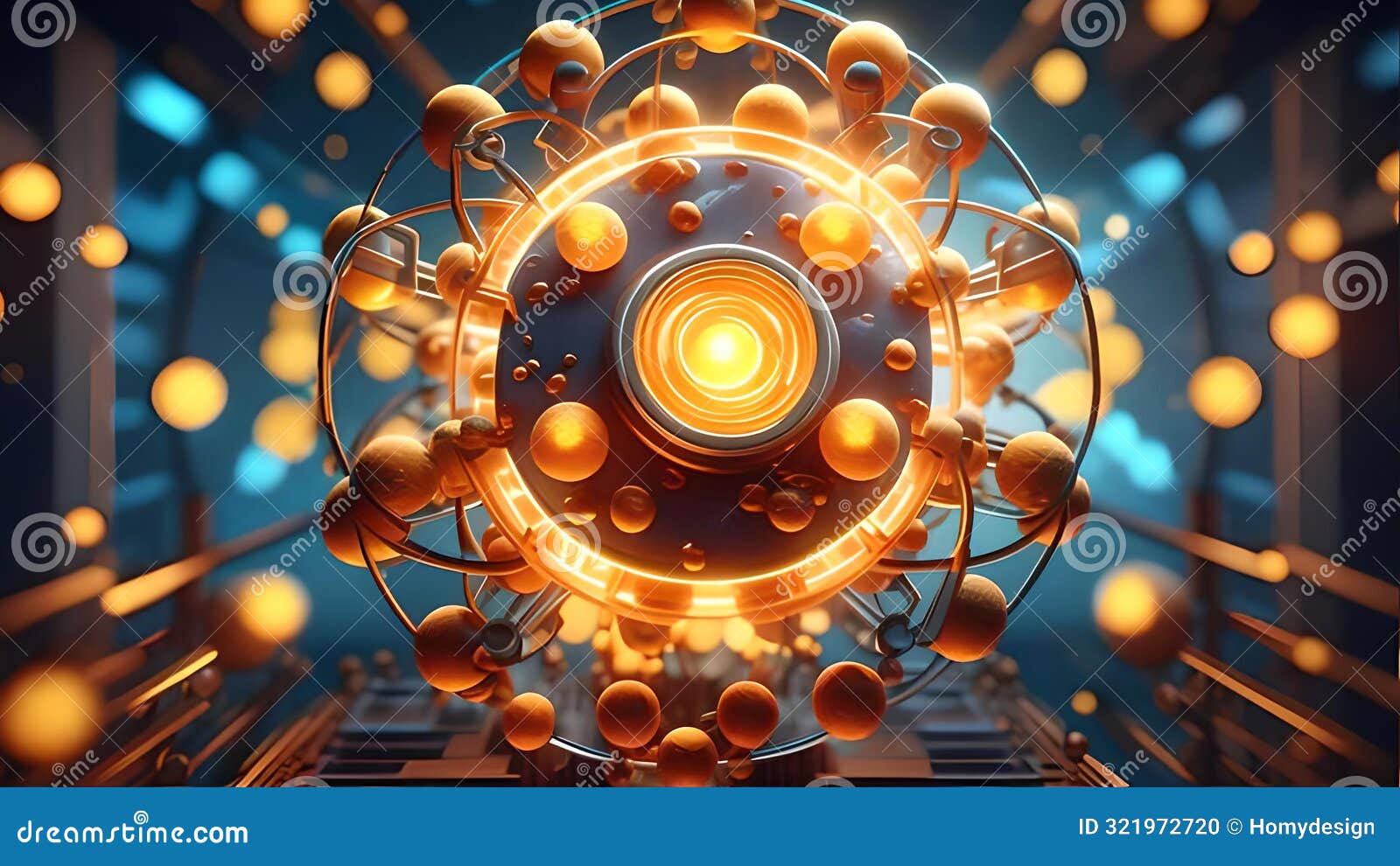 Illustration of Atomic Level Representation of the Nuclear Fusion ...