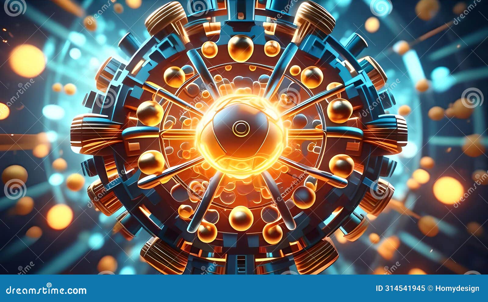 Illustration of Atomic Level Representation of the Nuclear Fusion ...