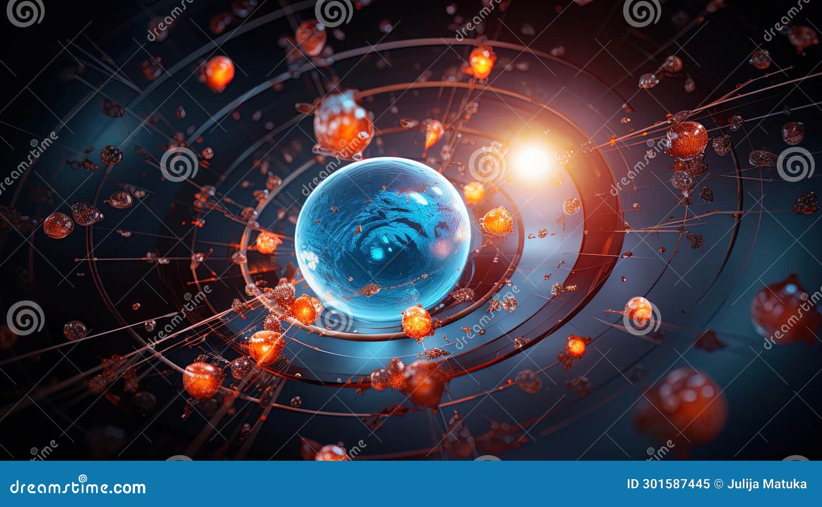 Illustration of the Atomic Nucleus and the Division Process Stock ...