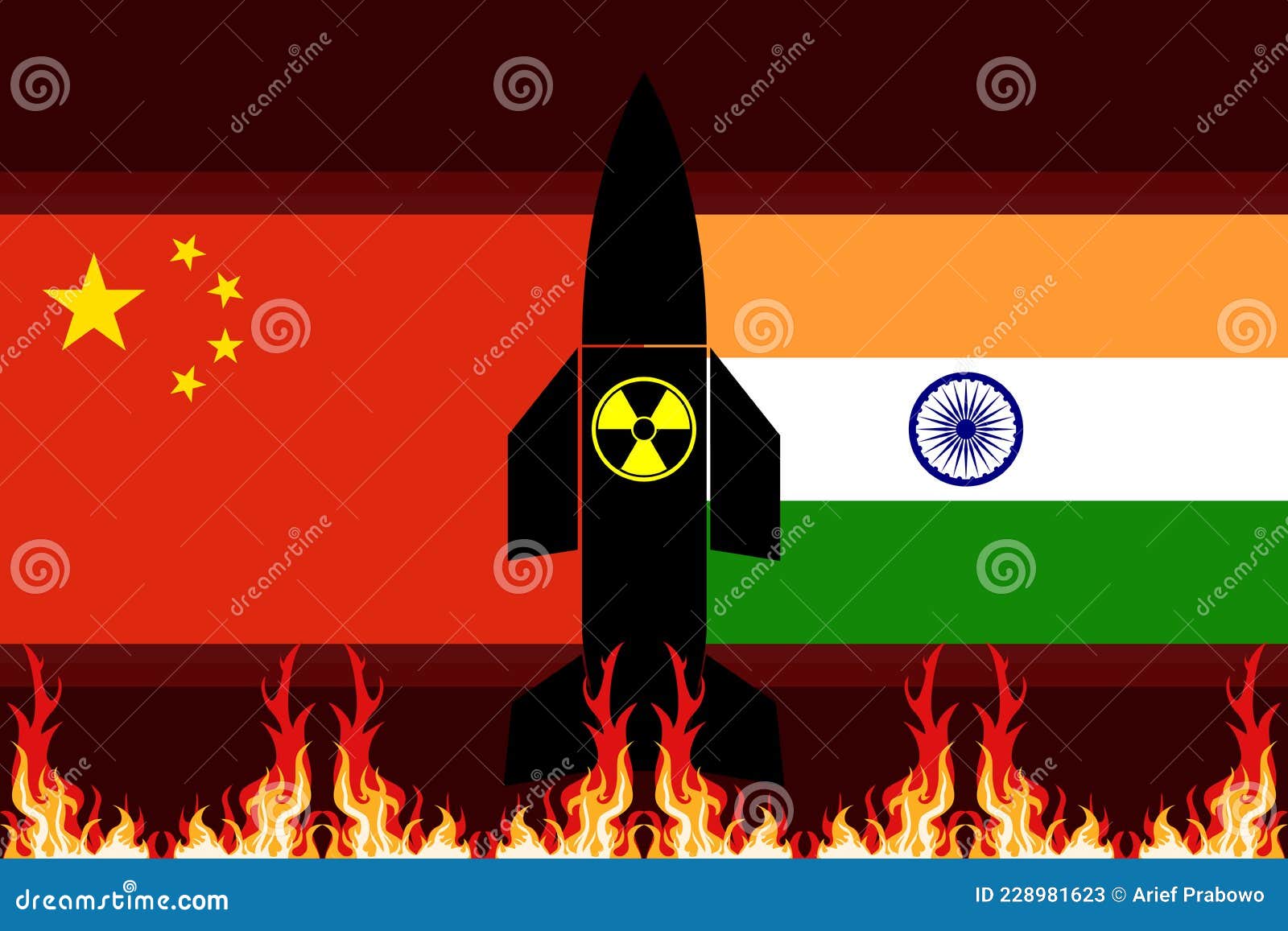 Illustration of an Atomic Weapons Development Race between India and ...