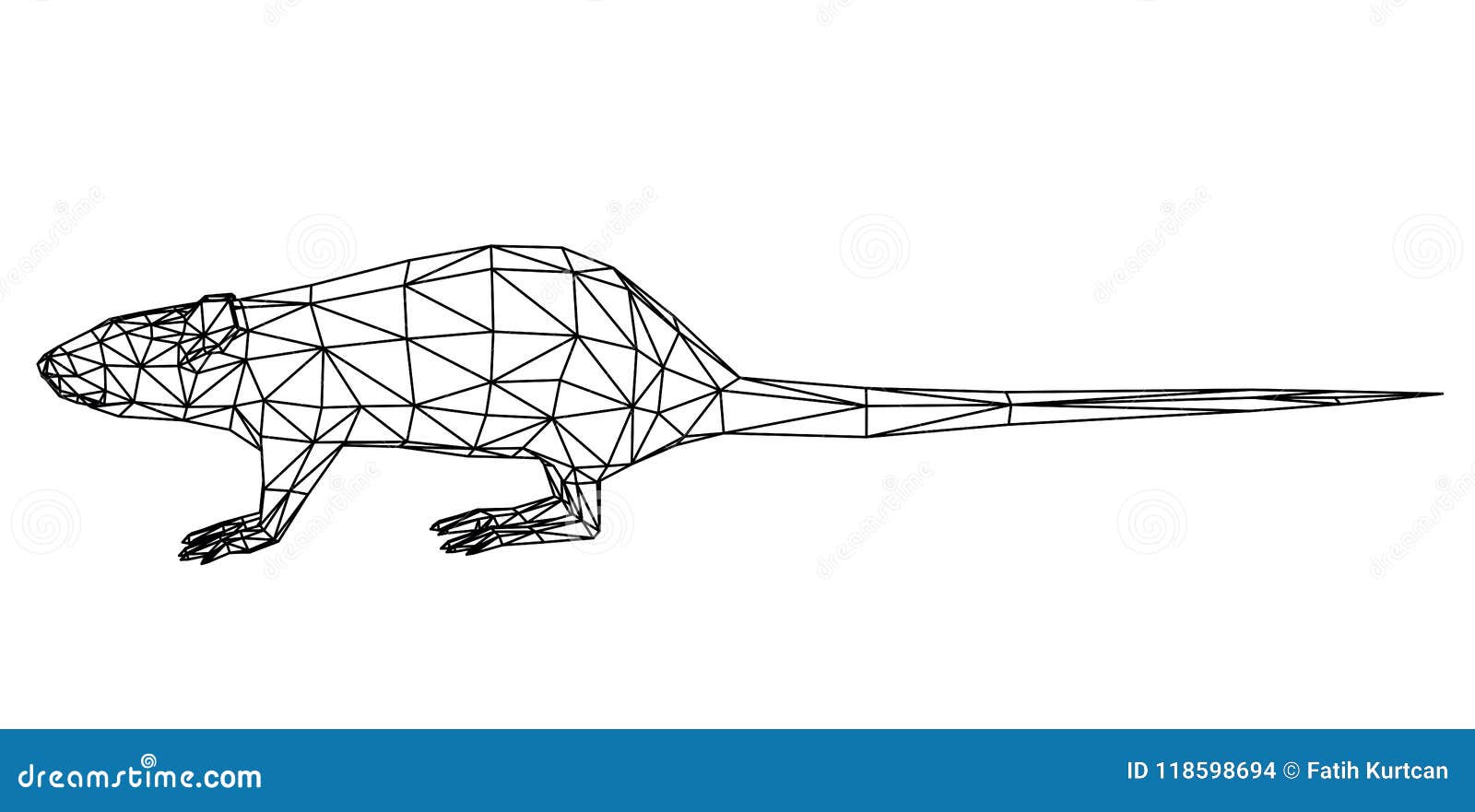 Illustration Au Trait Polygonaux Rat Illustration Stock - Illustration ...