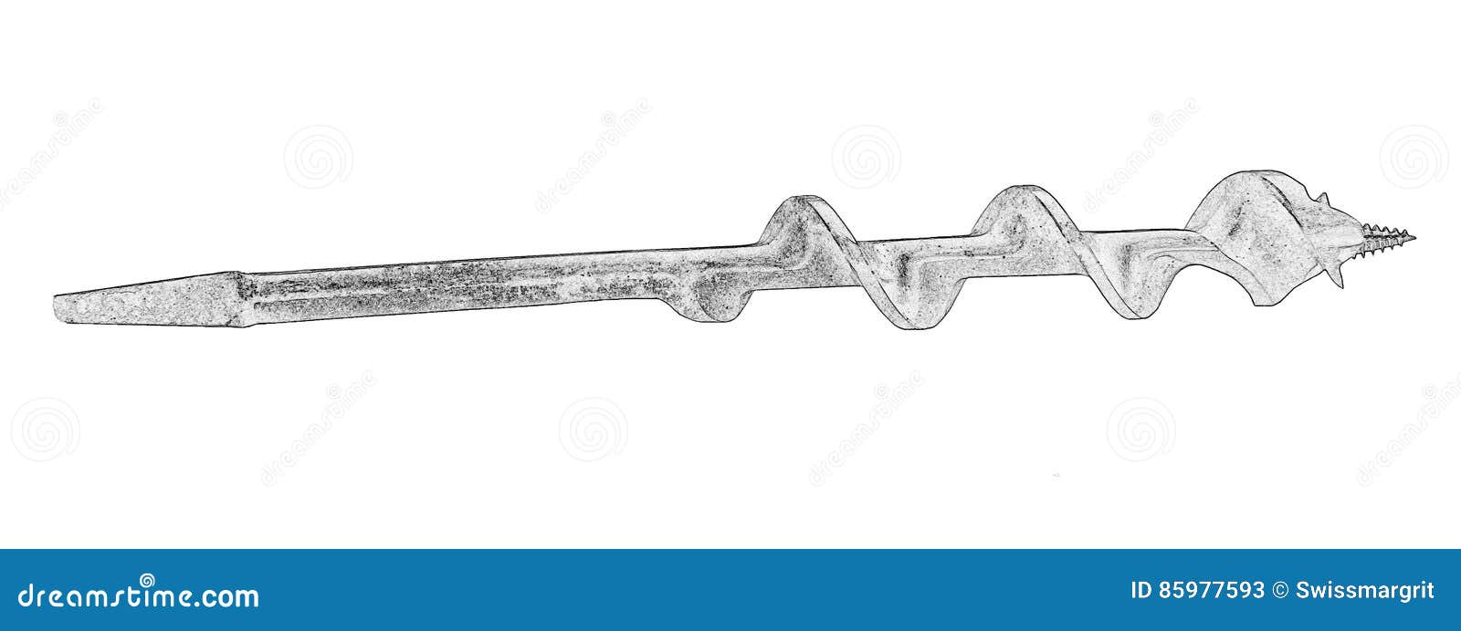 Illustration of a Auger Tool Stock Illustration - Illustration of ...
