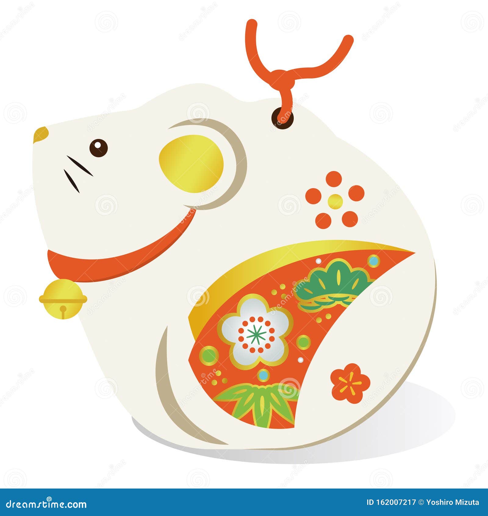 Illustration of an Auspicious Japanese Mouse Stock Vector ...