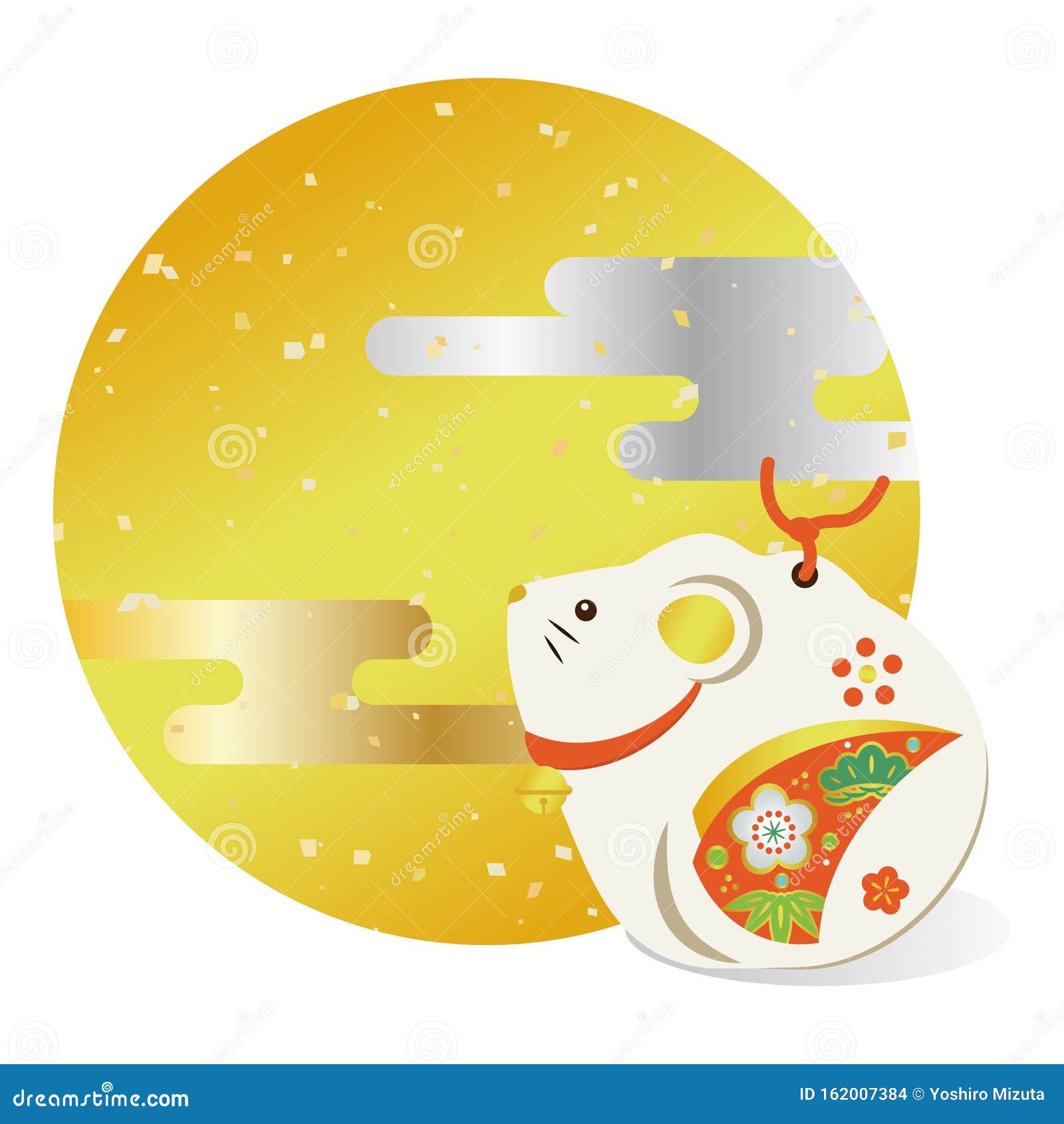 Illustration of an Auspicious Japanese Mouse Stock Vector ...