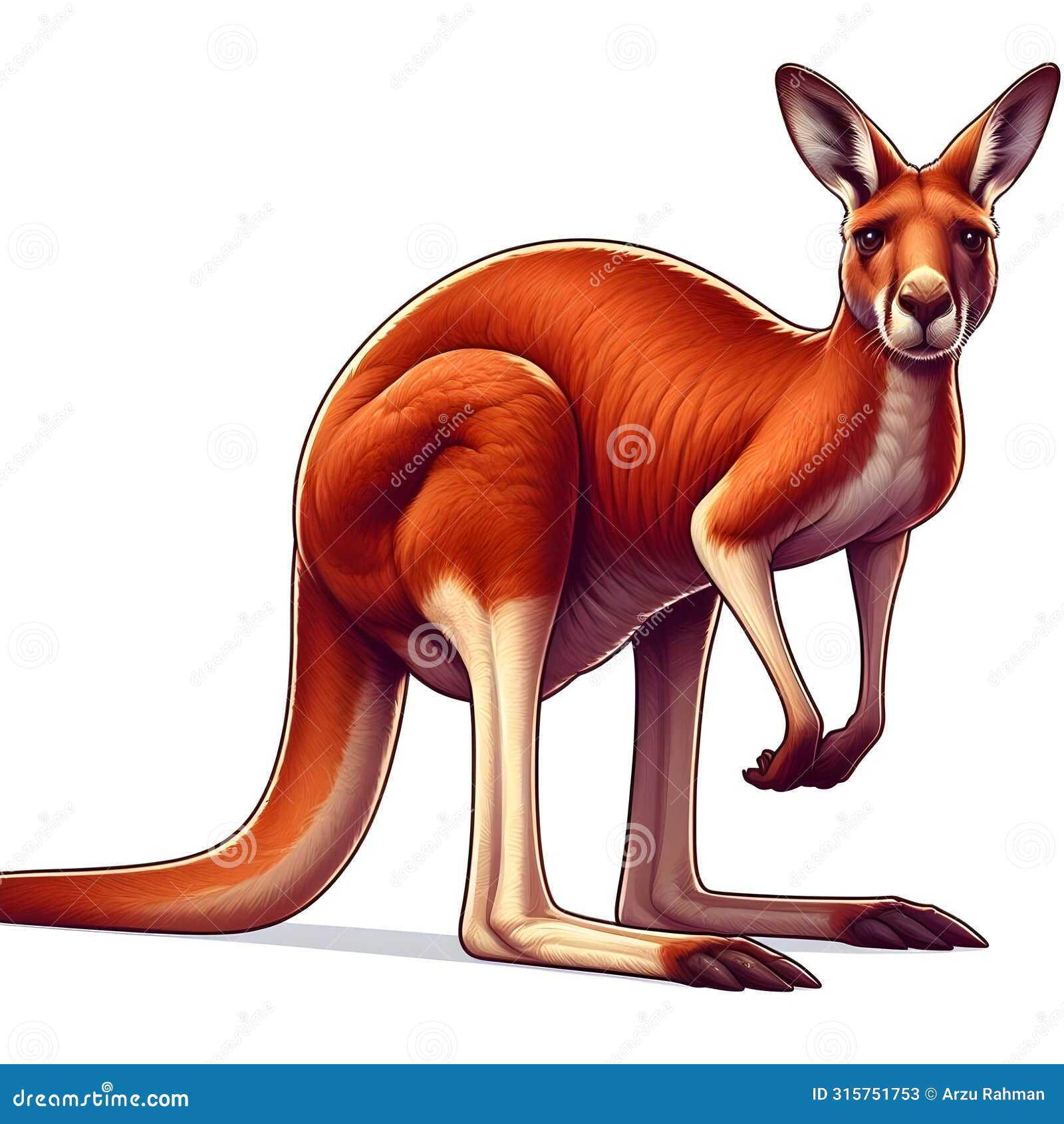 Australian Big Red Kangaroo Iso Bundle Stock Illustration ...