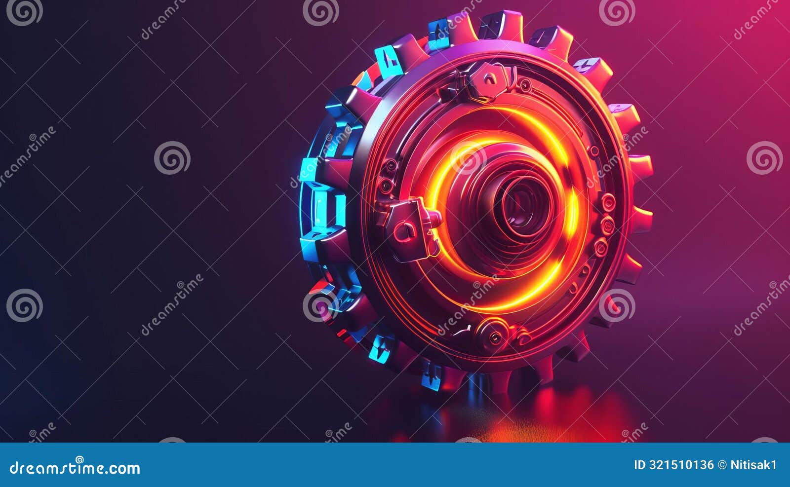 3 Illustration of an Automated Technology Icon with a Vibrant, Colorful ...