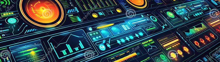 Illustration of an Automation Control Panel Icon with a Colorful Theme ...
