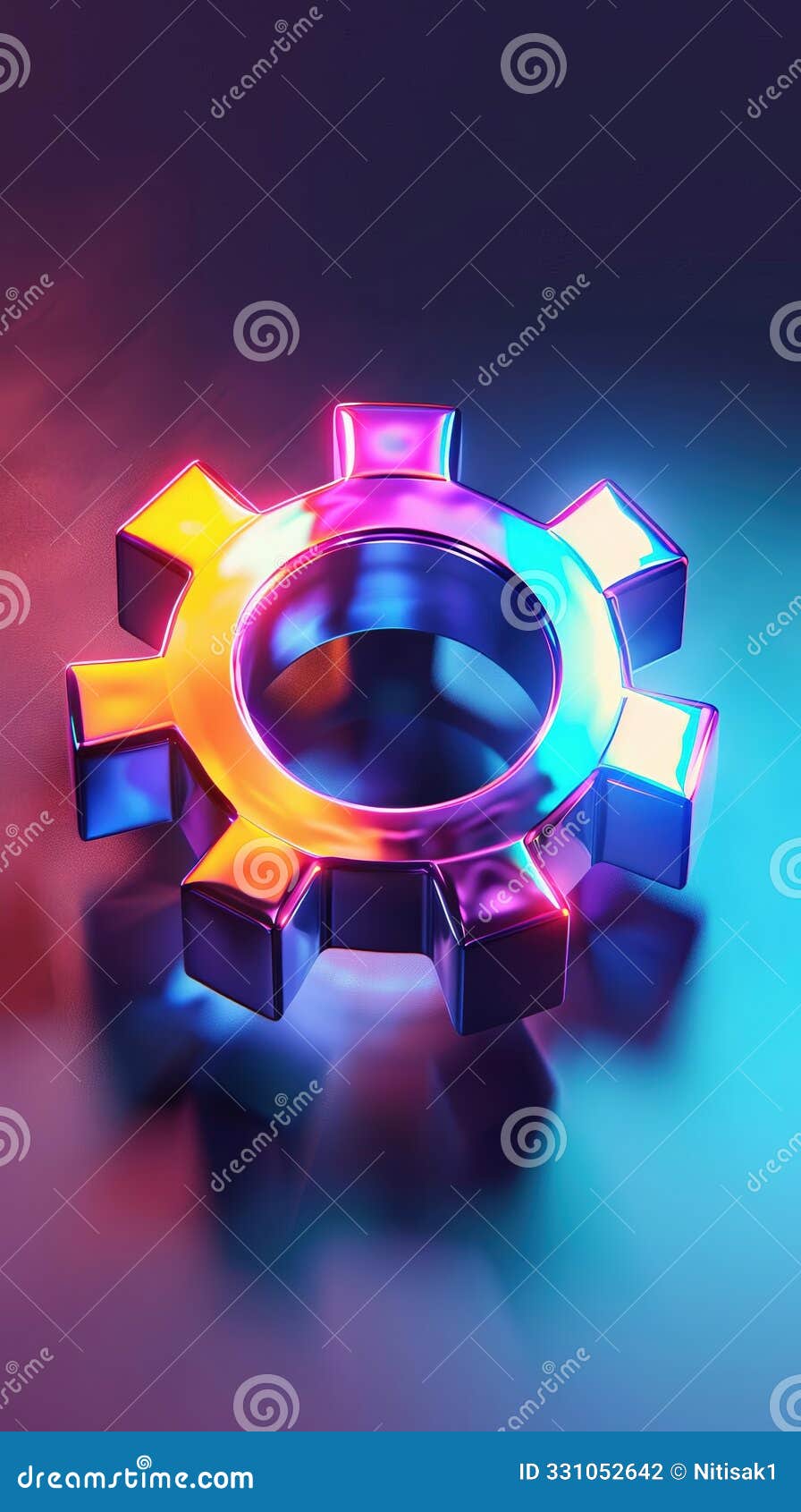 Illustration of an Automation Gear Icon in a Rainbowcolored Setting ...