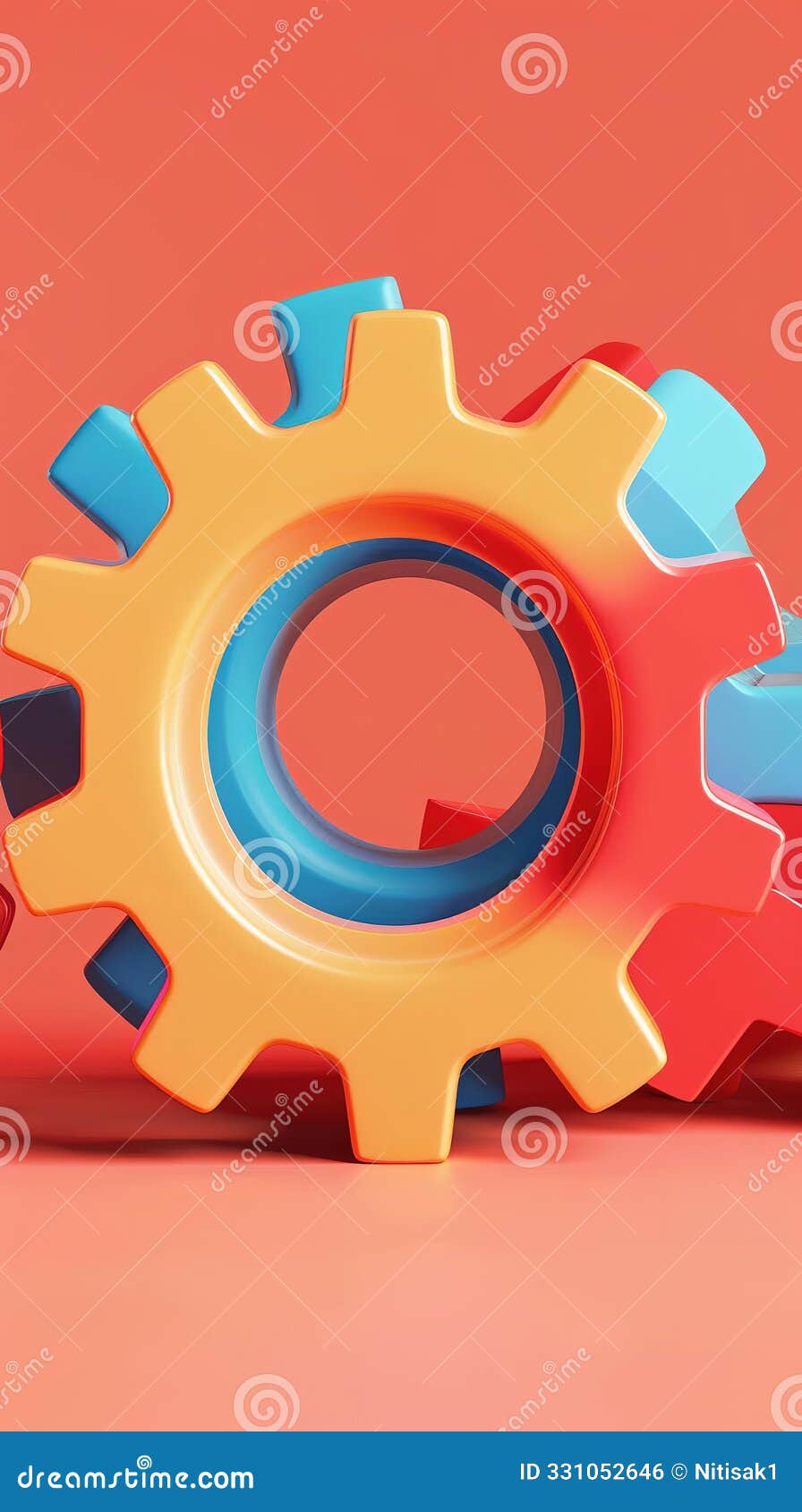 Illustration of an Automation Gear Icon in a Rainbowcolored Setting ...