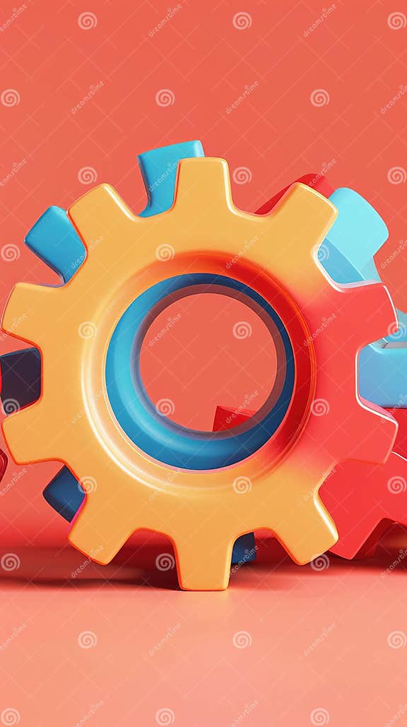 Illustration of an Automation Gear Icon in a Rainbowcolored Setting ...