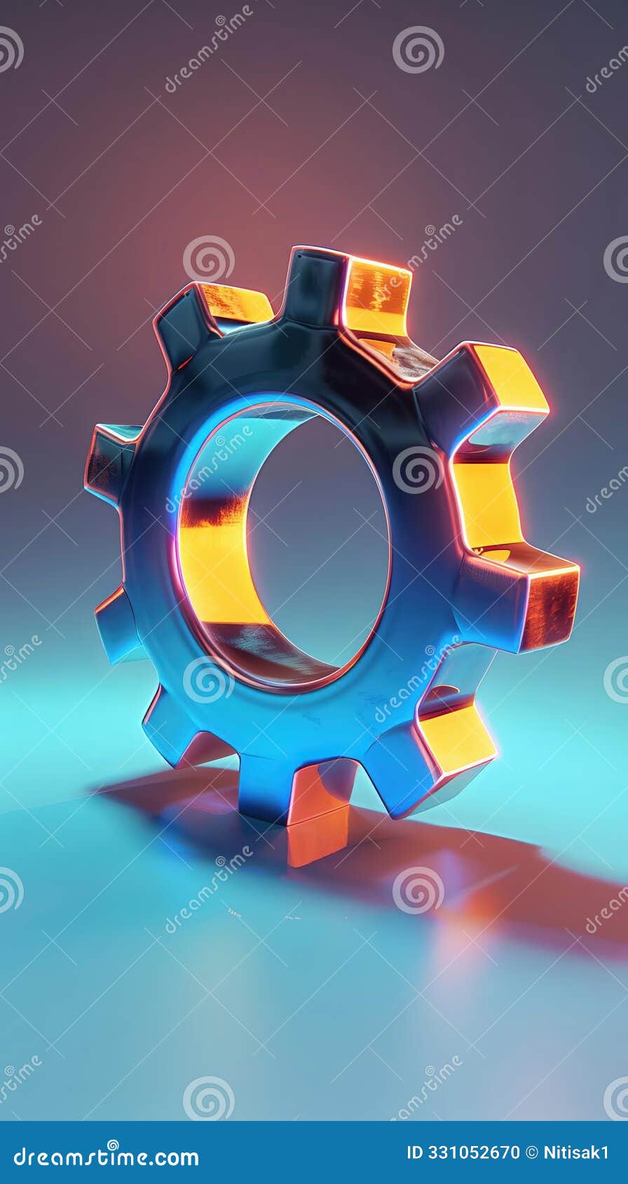 Illustration of an Automation Gear Icon in a Rainbowcolored Setting ...