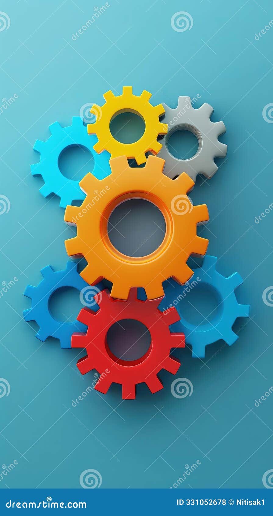Illustration of an Automation Gear Icon in a Rainbowcolored Setting ...