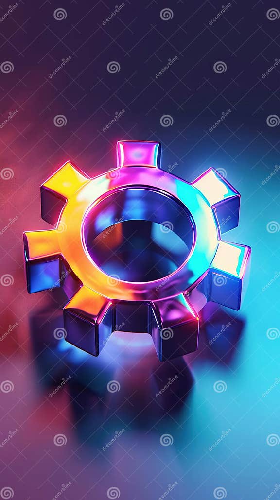 Illustration of an Automation Gear Icon in a Rainbowcolored Setting ...