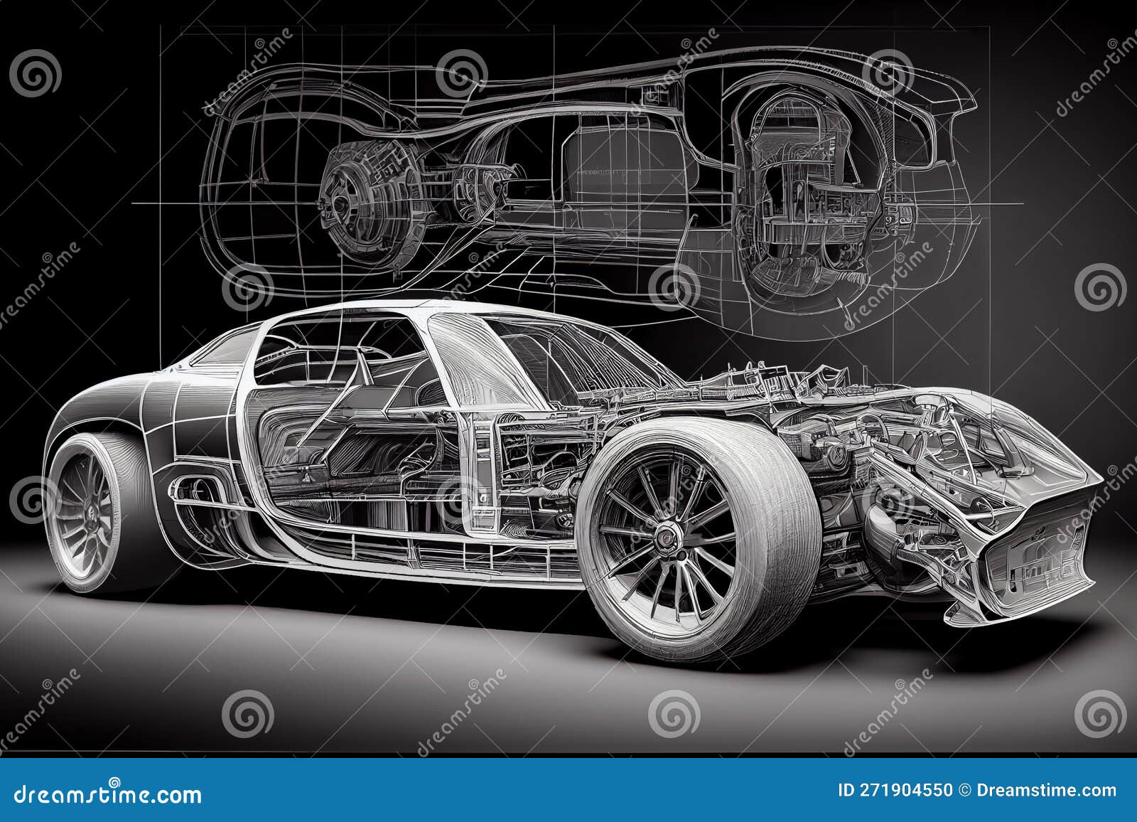 An Illustration of Automotive Concept Development Drawing, AI-generated ...