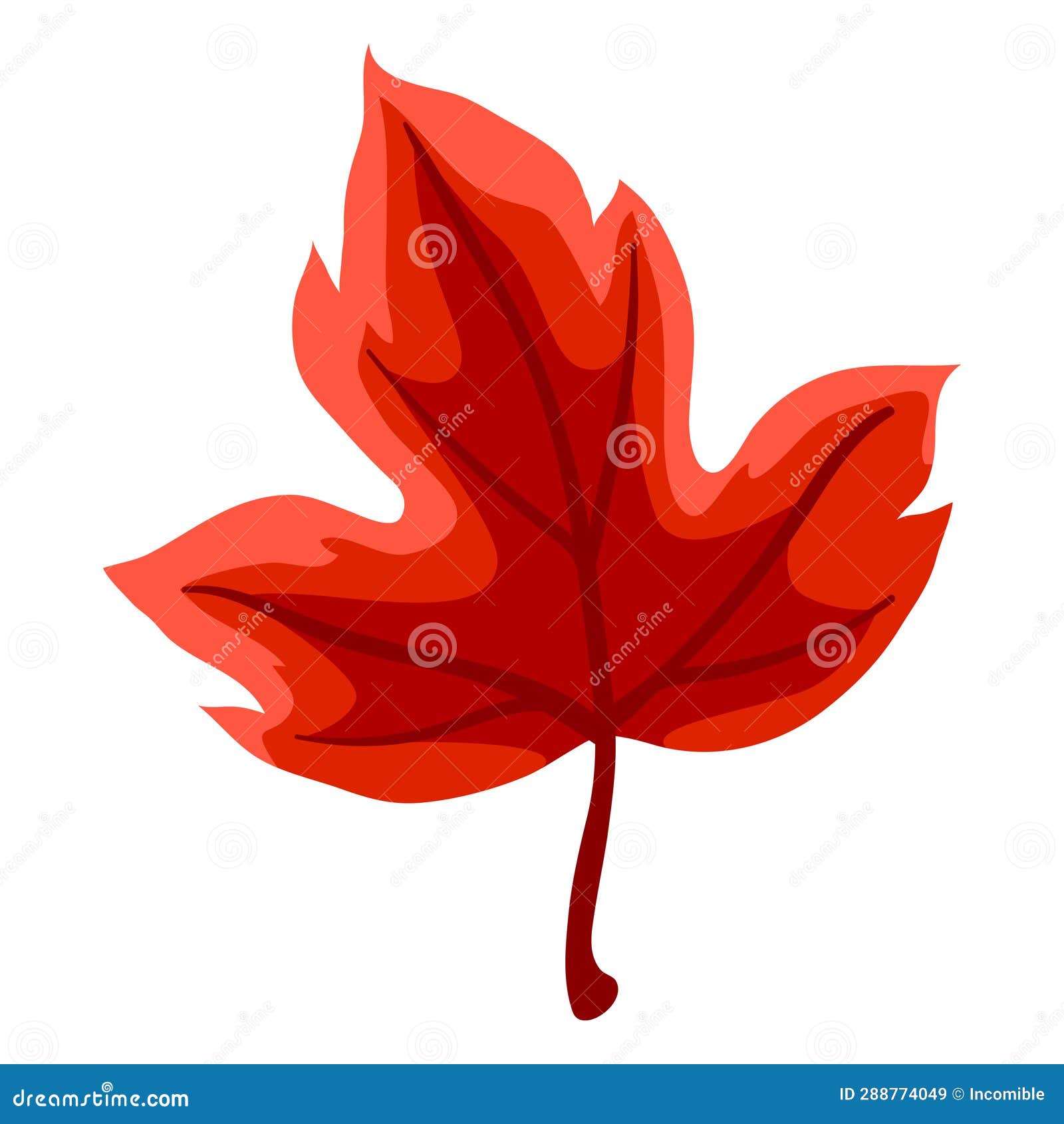 Illustration of Autumn Leaf. Decorative Beautiful Foliage. Stock Vector ...