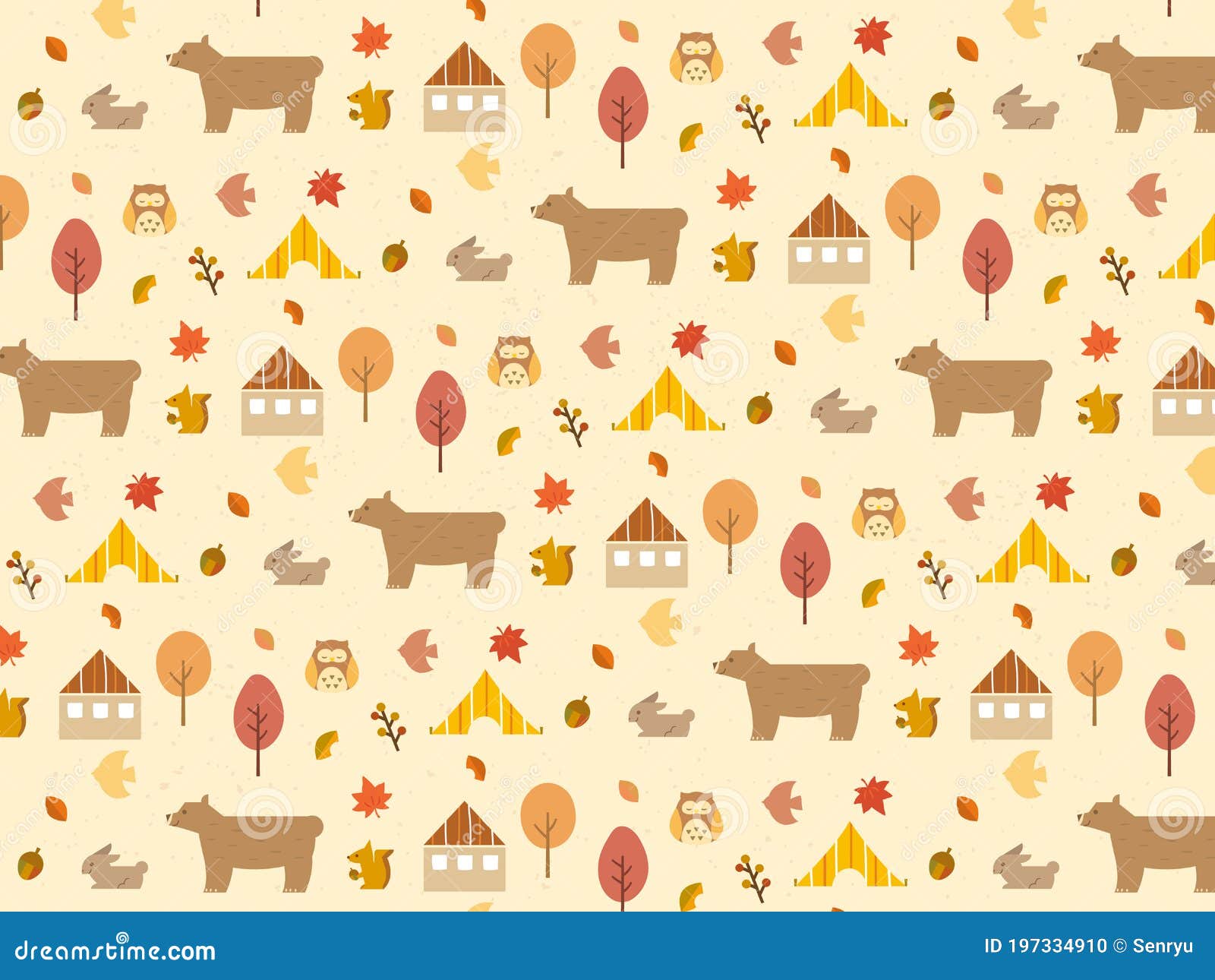 Autumn pattern background stock vector. Illustration of leaf - 197334910