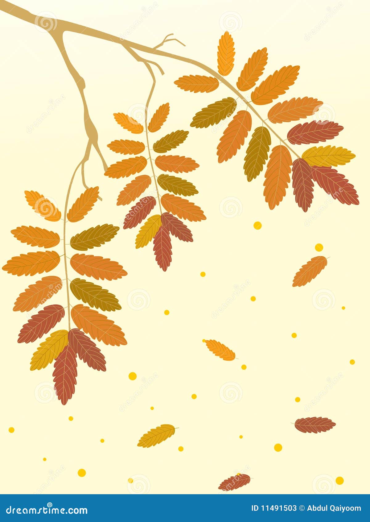 Illustration of Autumn Tree Branch Stock Vector - Illustration of ...