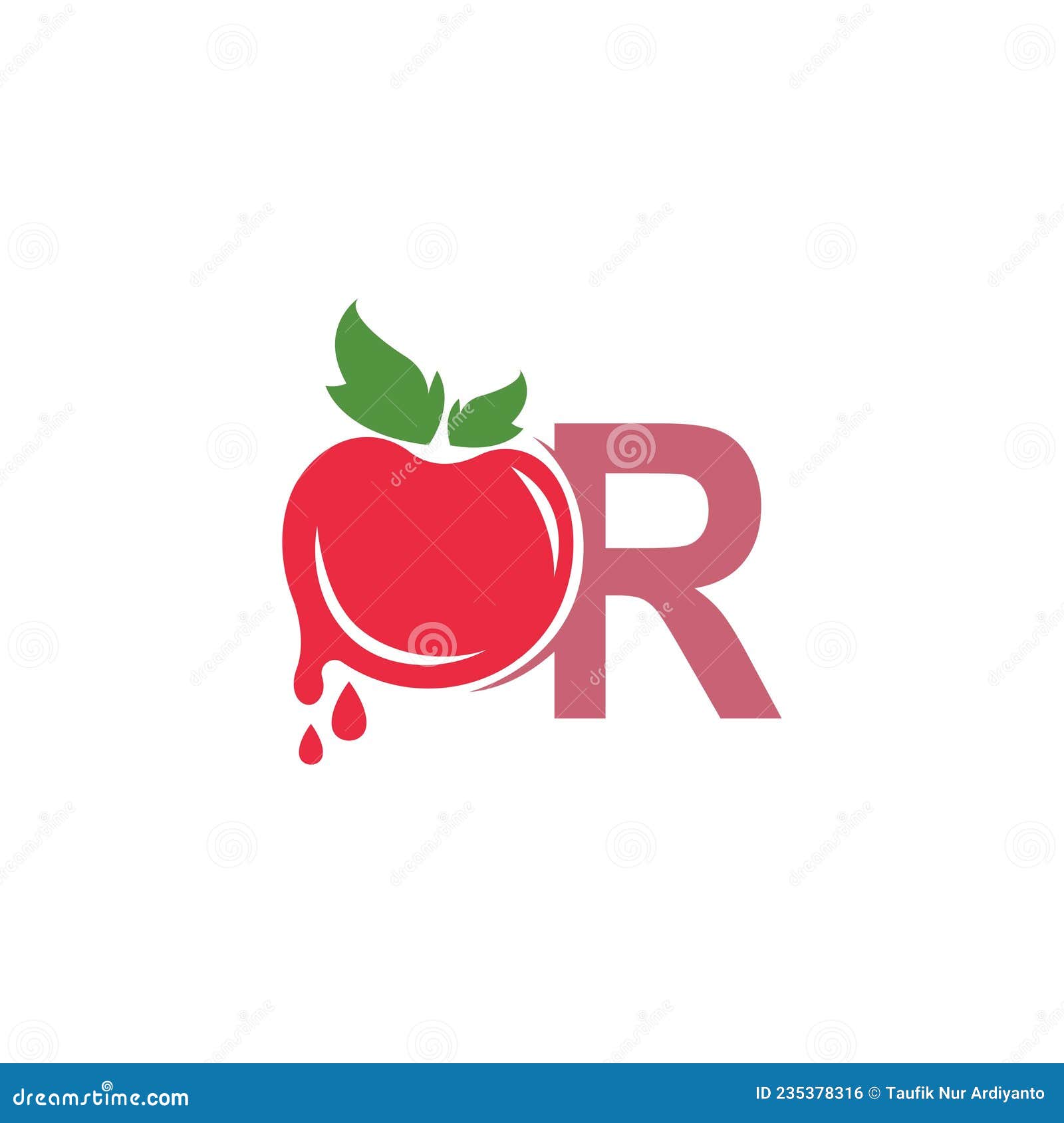 Illustration Av Bokstaven R Med Tomatsymbolens Logotypsymbol Stock ...