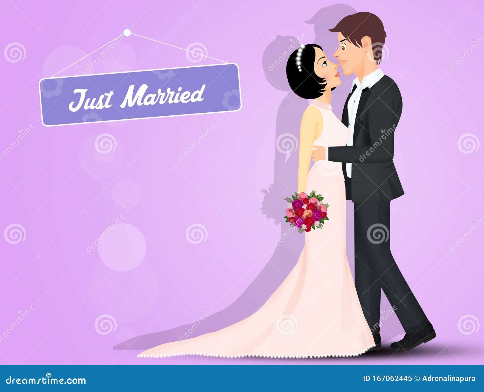 Illustration Av Brud Och Rum Stock Illustrationer - Illustration av ...